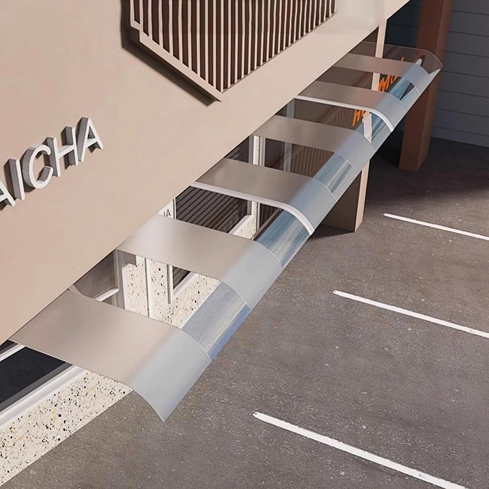 Amazon.com : Door Awning Outdoor, Invisible Rain Shelter Cover, Curved ...