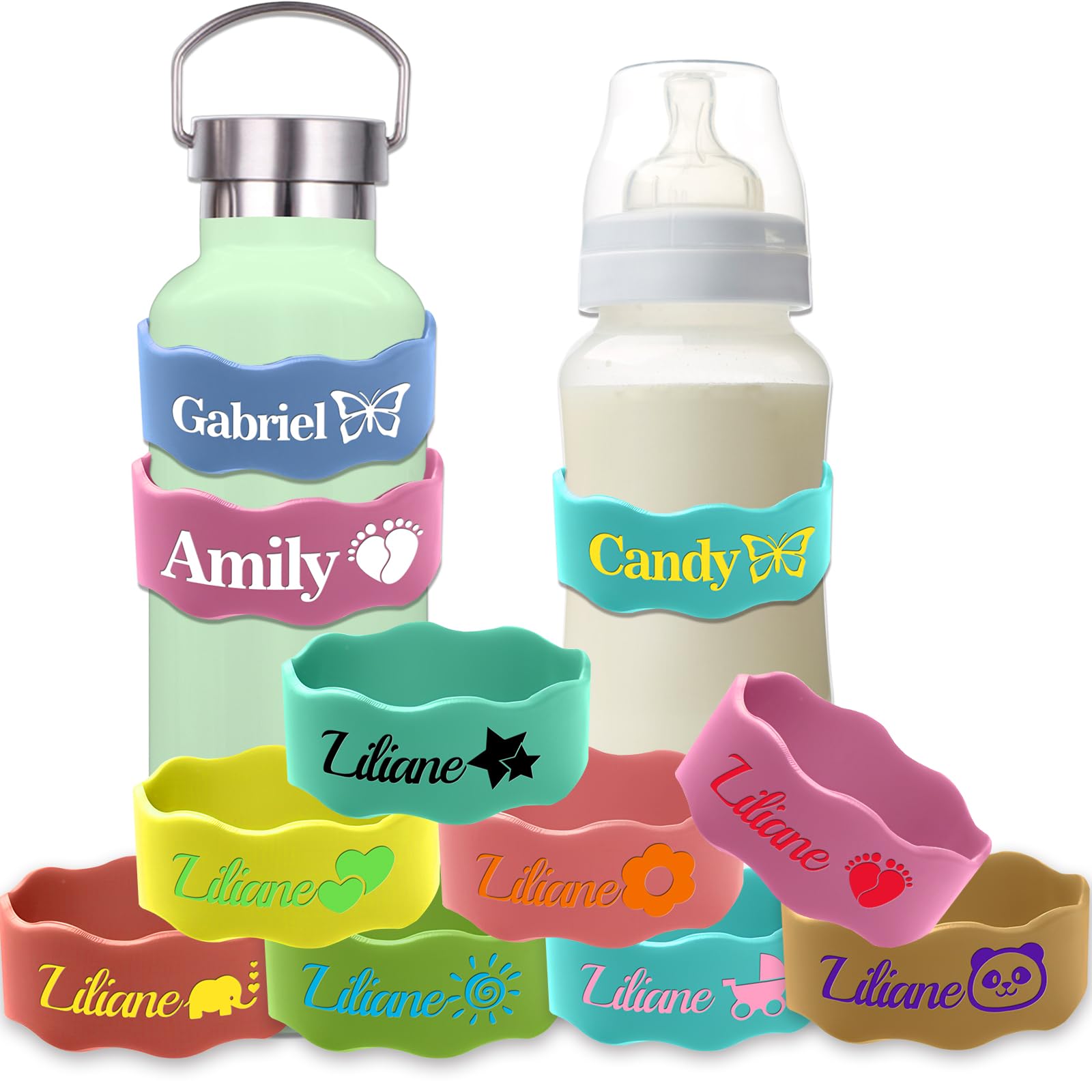Amazon.com: Personalized Baby Bottle Labels for Daycare Silicone Custom ...