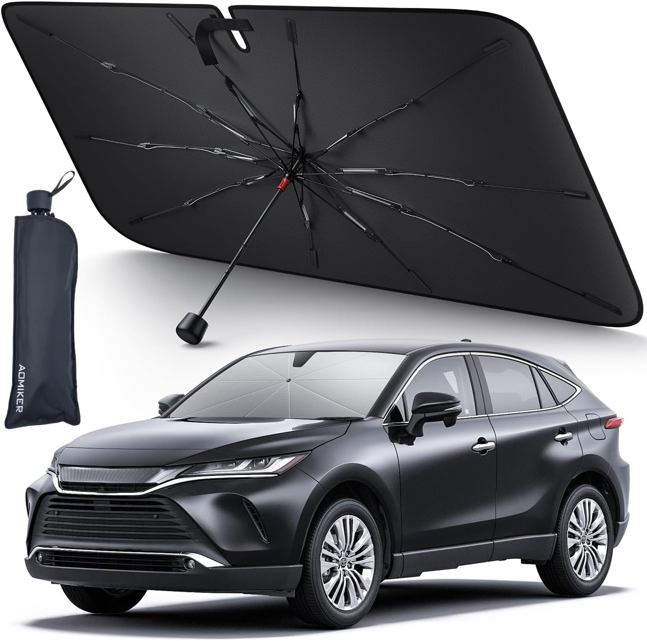 Amazon.com: Aomiker Car Windshield Sun Shade Umbrella - [10 Fiberglass ...