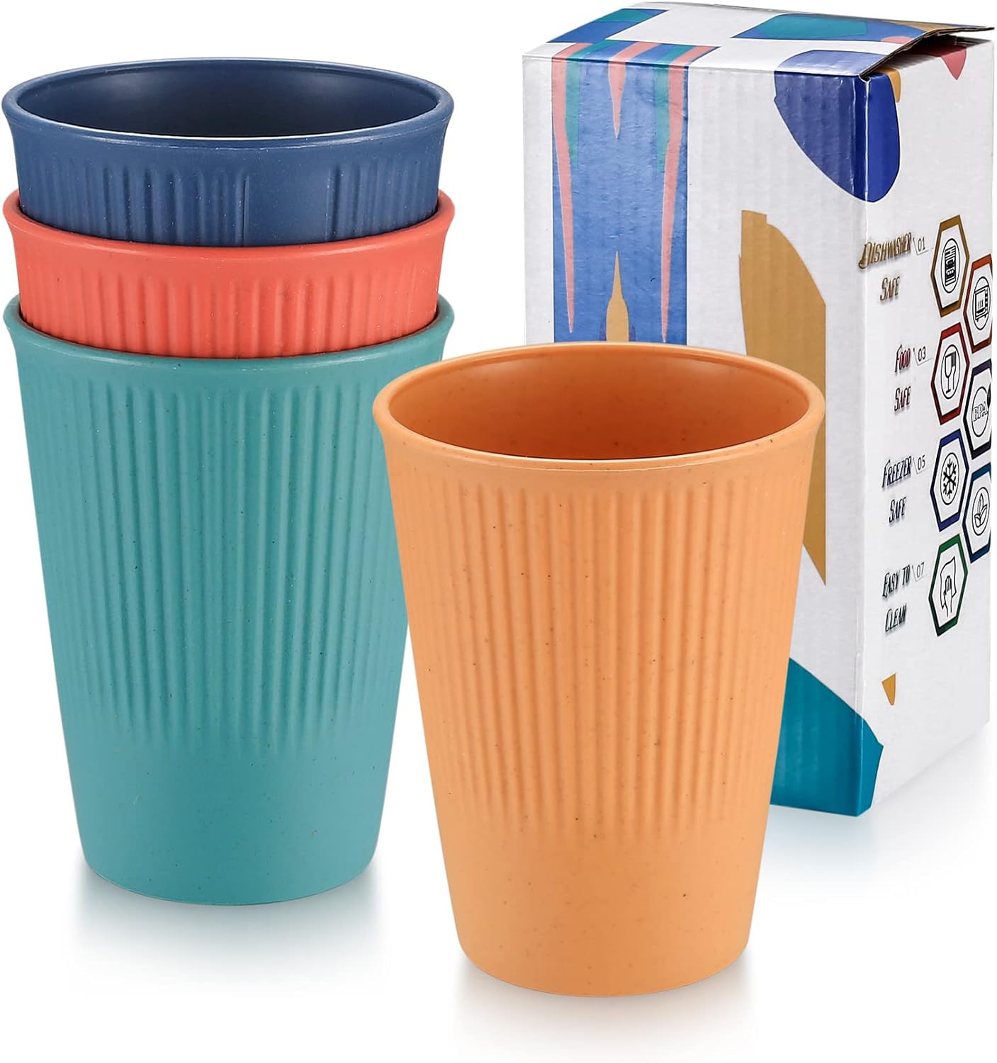wugongshan 350 ML Reusable Plastic Drinking Tumbler Cups, Picnic ...