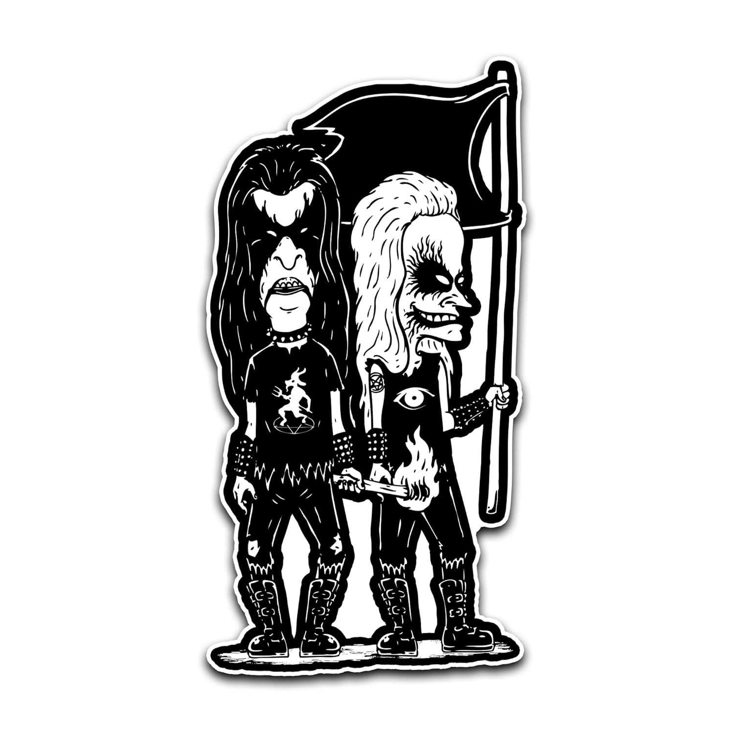 Amazon.com: 4" Black Metal Sticker Death Metal Beavis Halloween ...