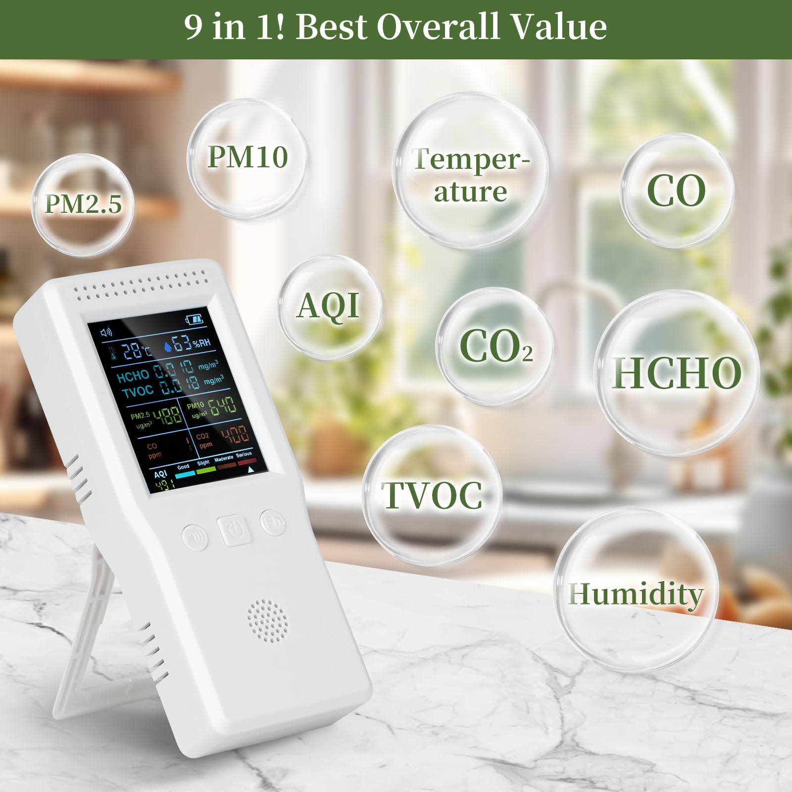 Snapklik.com : 9-in-1 Air Quality Monitor, Indoor Air Quality Meters ...