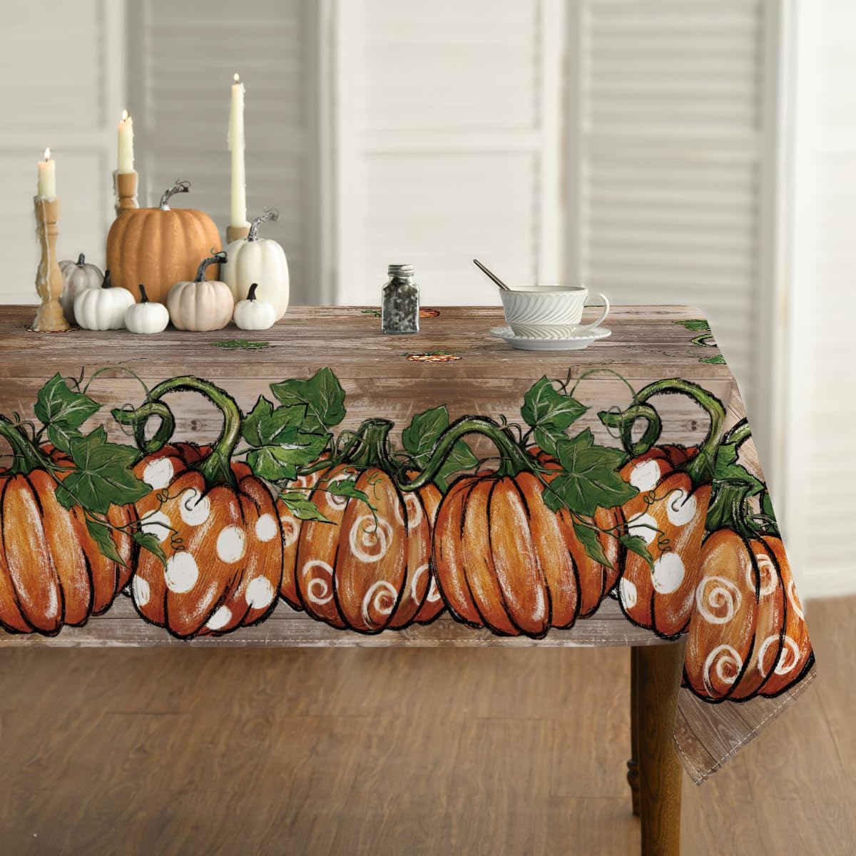Amazon.com: bnhjsdw Fall Pumpkin Tablecloth Thanksgiving Autumn Buffalo ...