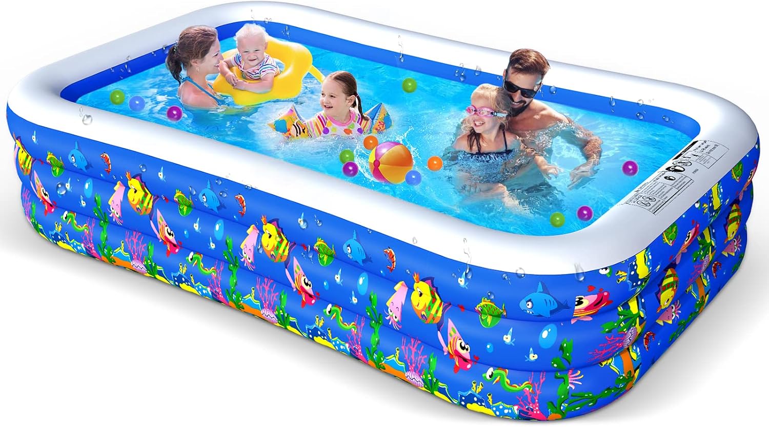 Amazon.com: Inflatable Swimming Pool for Kids,Kiddie Pool for Backyards ...