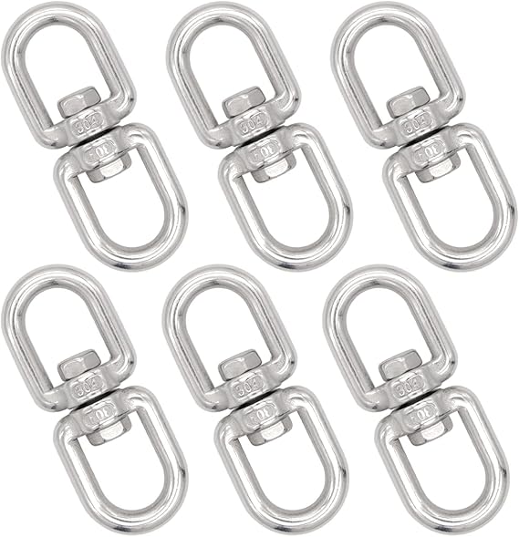 Amazon.com: Hamineler 6PCS M6 Stainless Steel Double Ended Swivel Eye ...