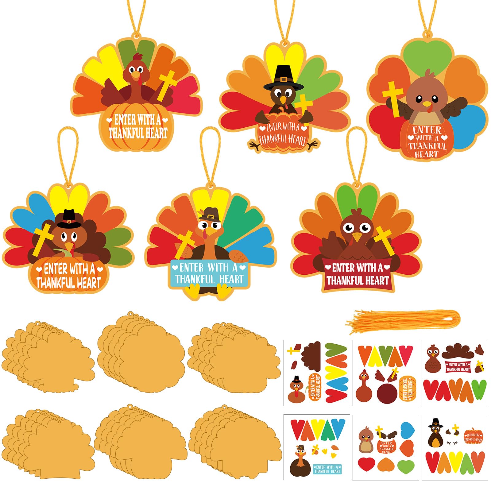 Amazon.com: Dinifee 30 Set Religious Thanksgiving Turkey Crafts Kits ...
