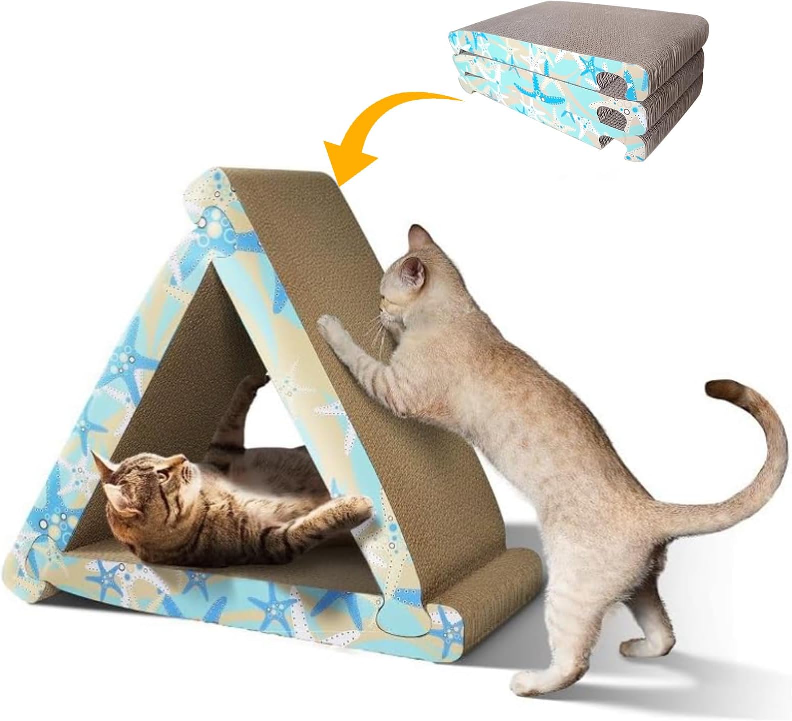 Amazon.com : Vayindit Cat Scratcher Cardboard Cat Scratch Pad 3-Sided ...