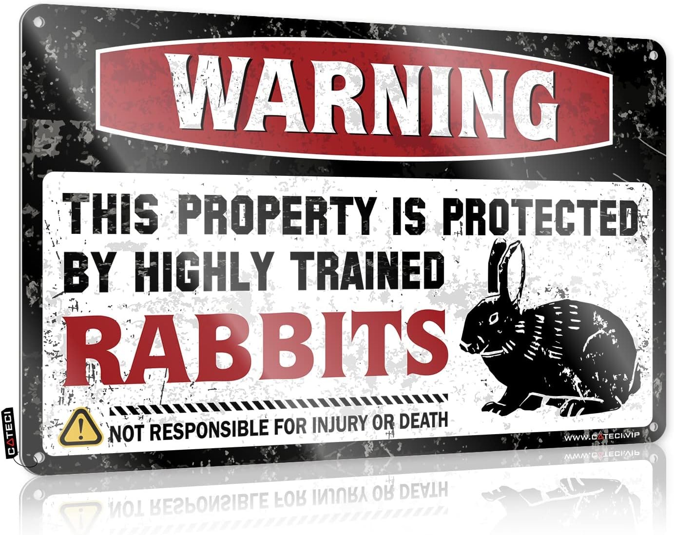 Amazon.com: Rabbits Warning Sign,Funny Metal Signs,Rabbit Accessories ...