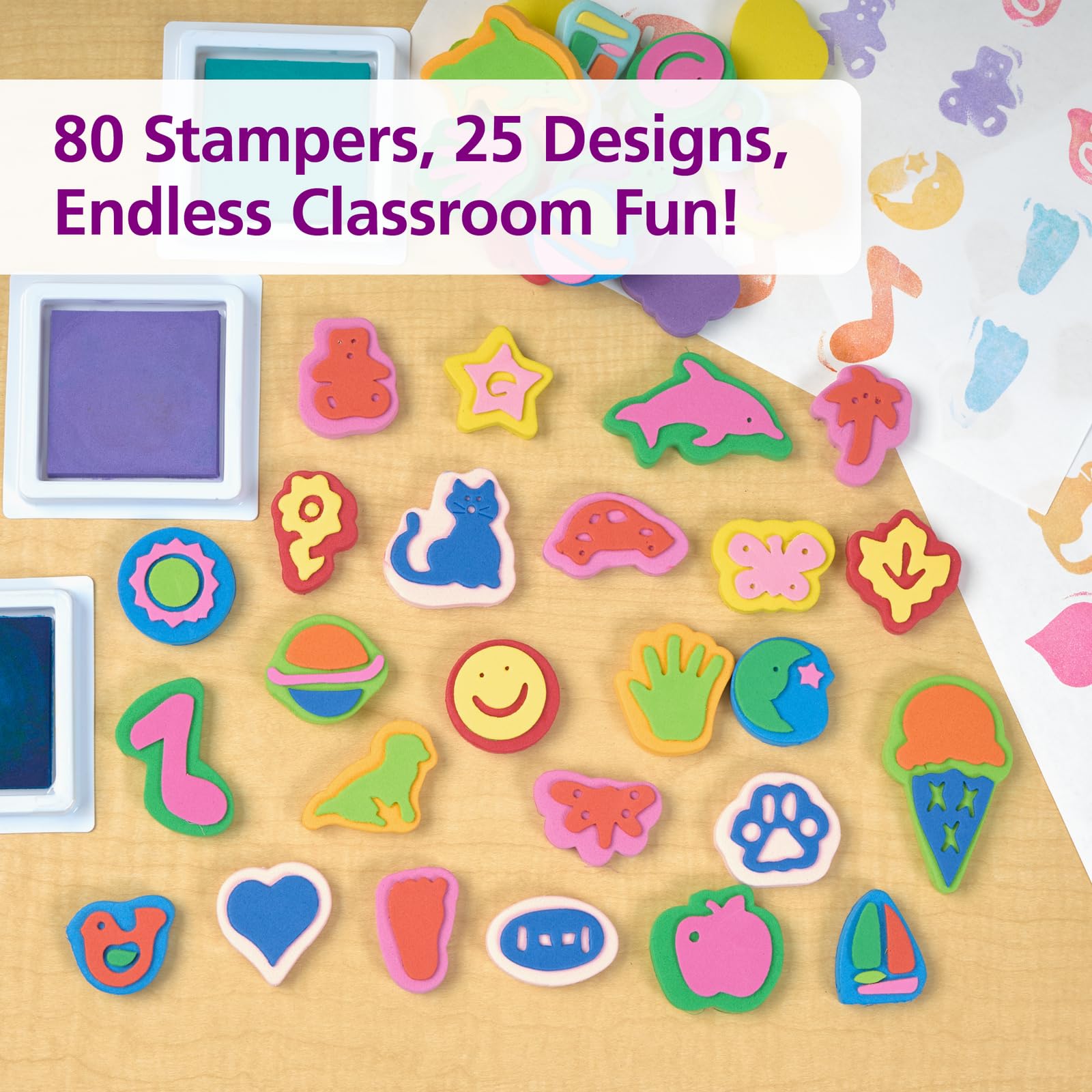 Snapklik.com : Mega Foam Stamper Mix, Bulk, Value Pack, 80 Stamps, 25 ...