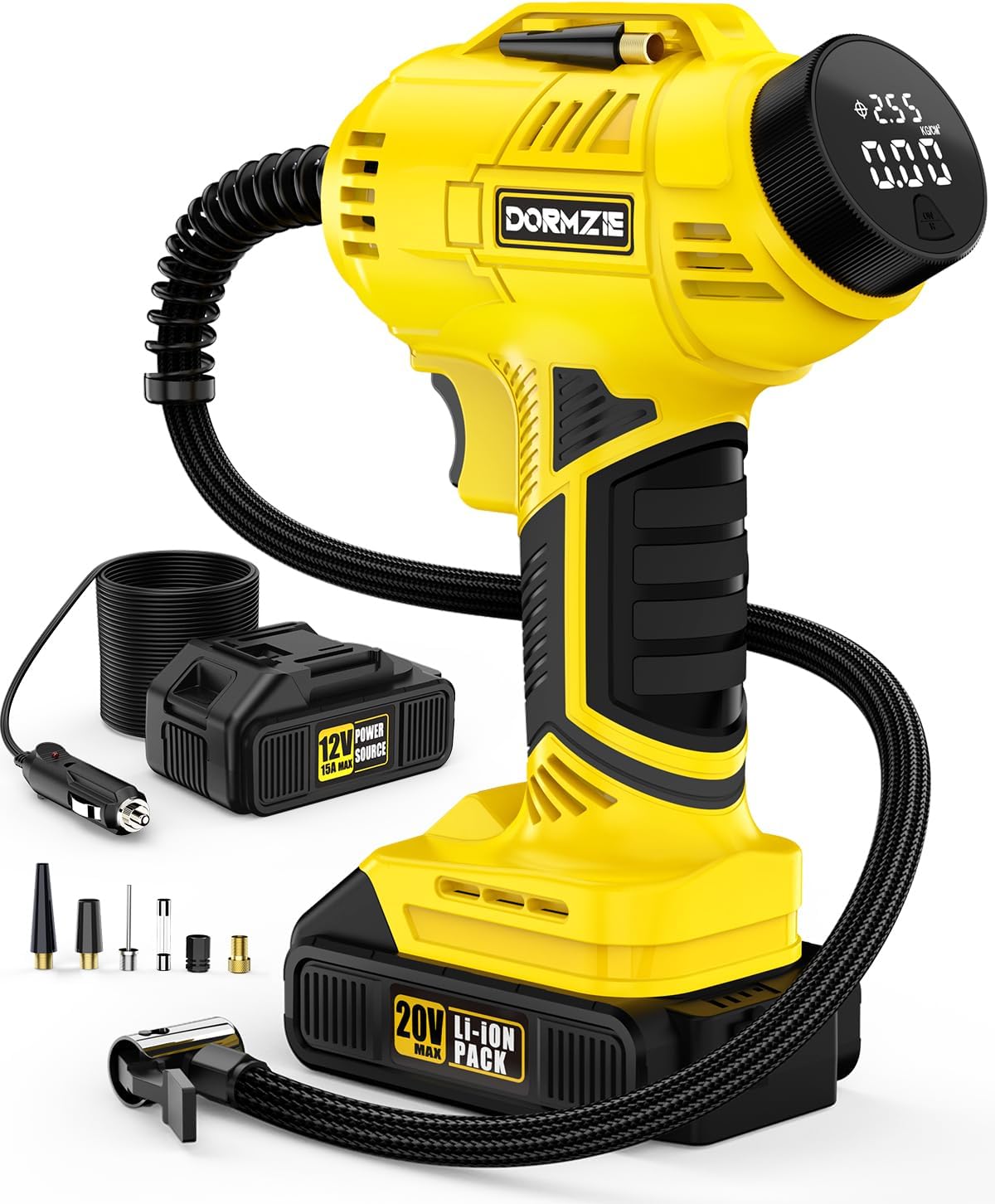 Amazon.com: Bullseye Pro Digital Auto Air Pump for Car Tires 150 PSI w ...