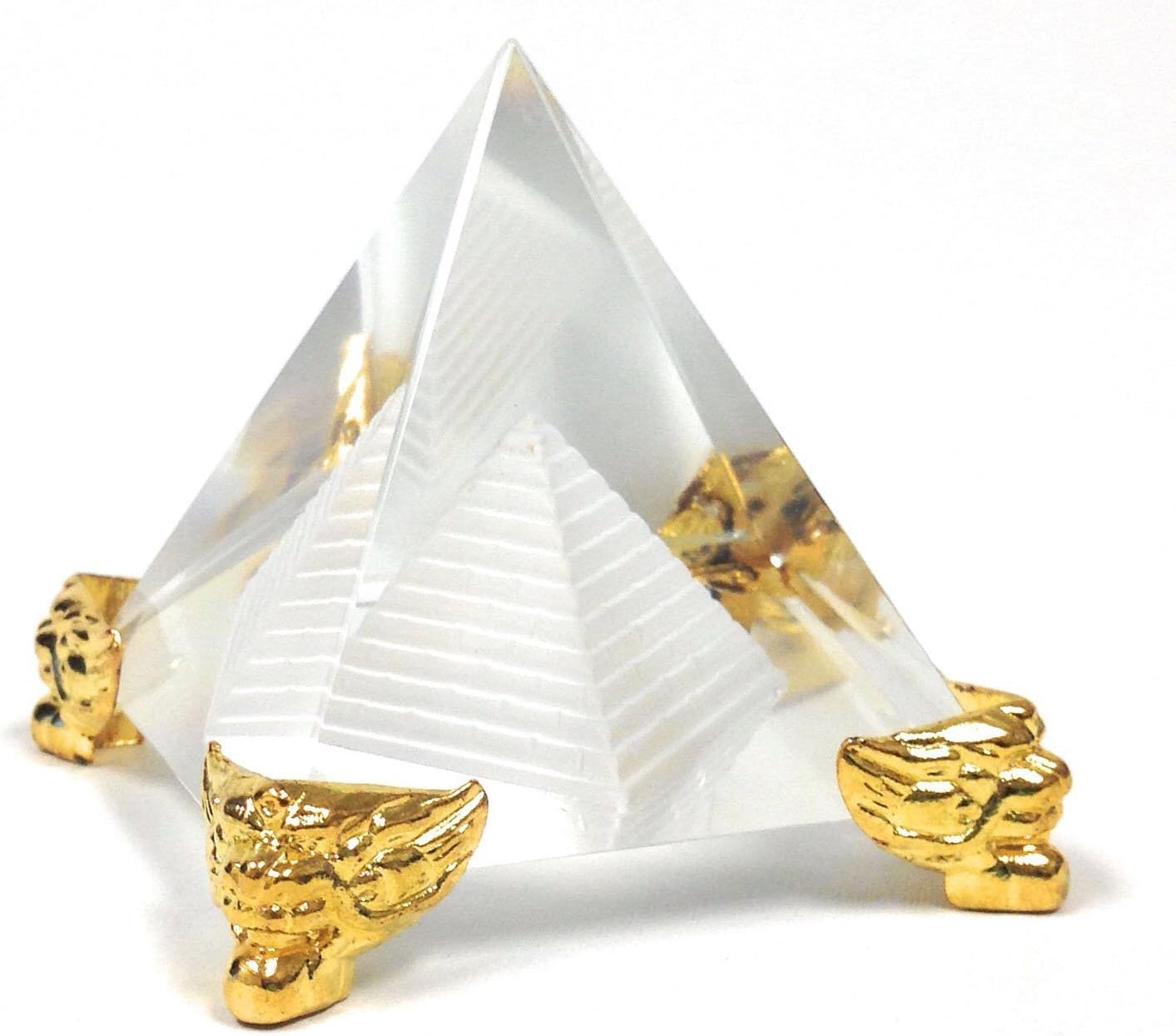 Amazon.com: Waltz&F 50mm Crystal Pyramid with Gold Stand,Transparent ...