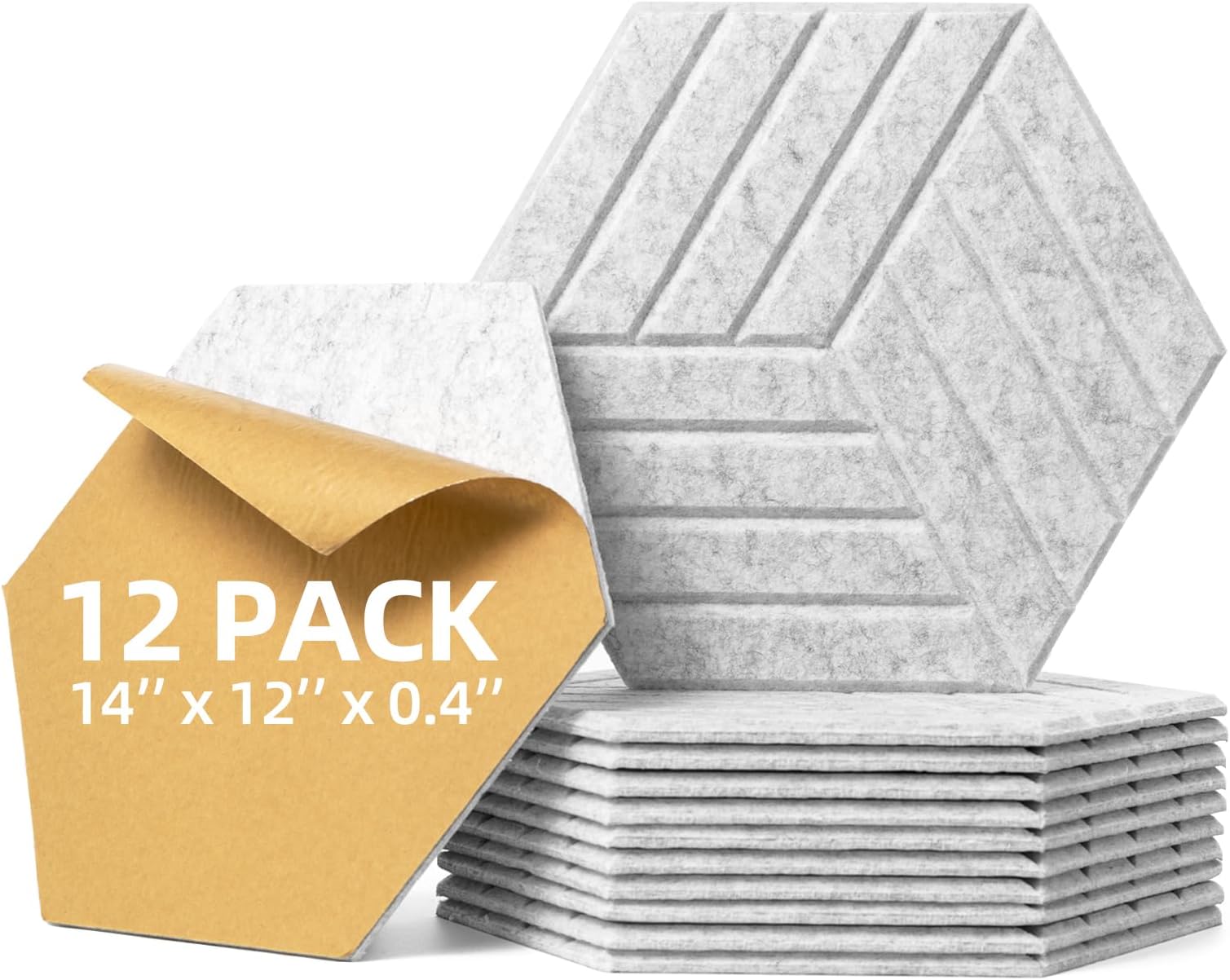 Amazon.com: KOIGO 12 Pack Hexagon Acoustic Panels Self Adhesive - 14" X ...