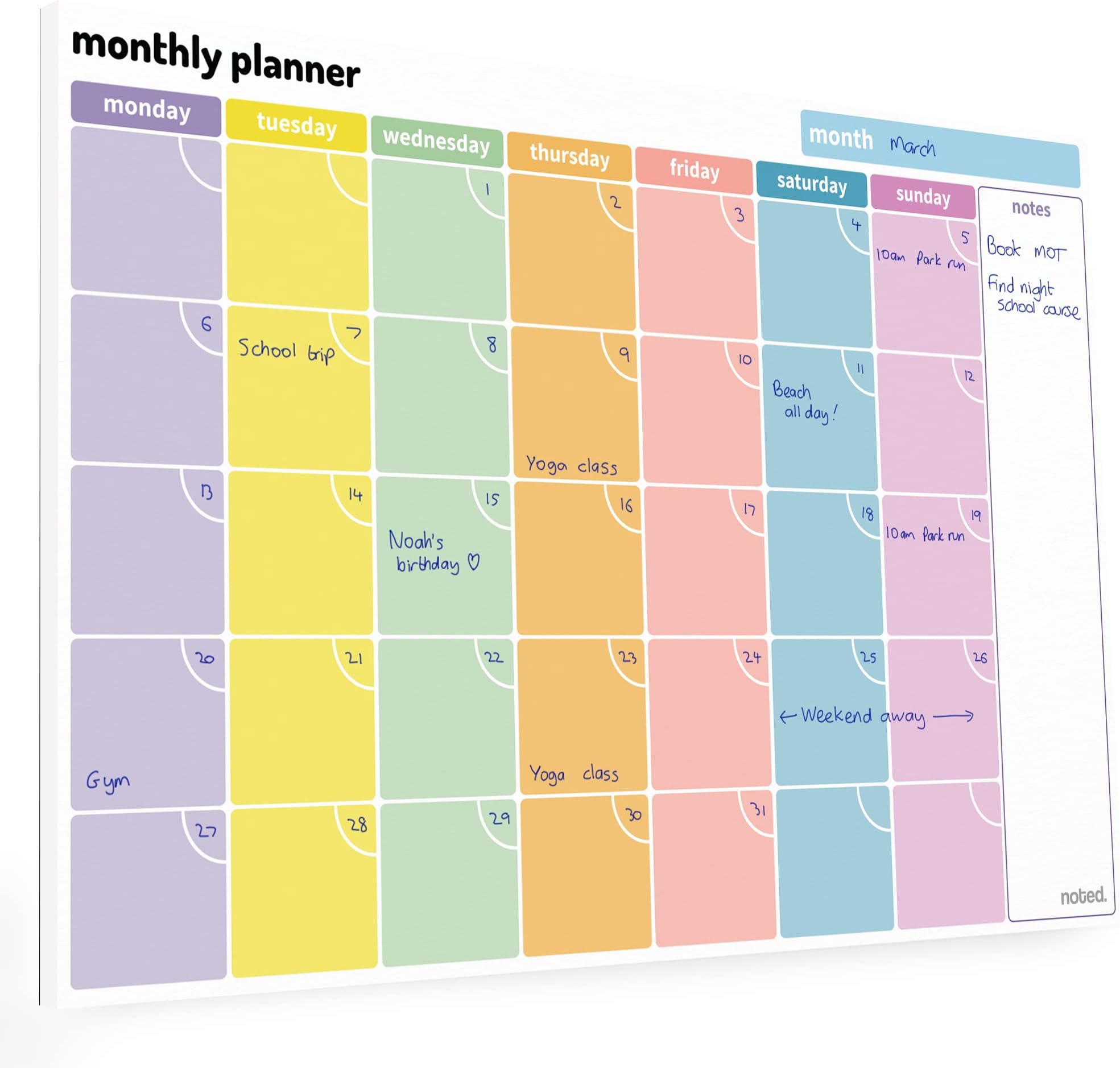 A3 Study and Revision Planner Pad - 52 Huge 42x30cm thick A3 sheets to ...