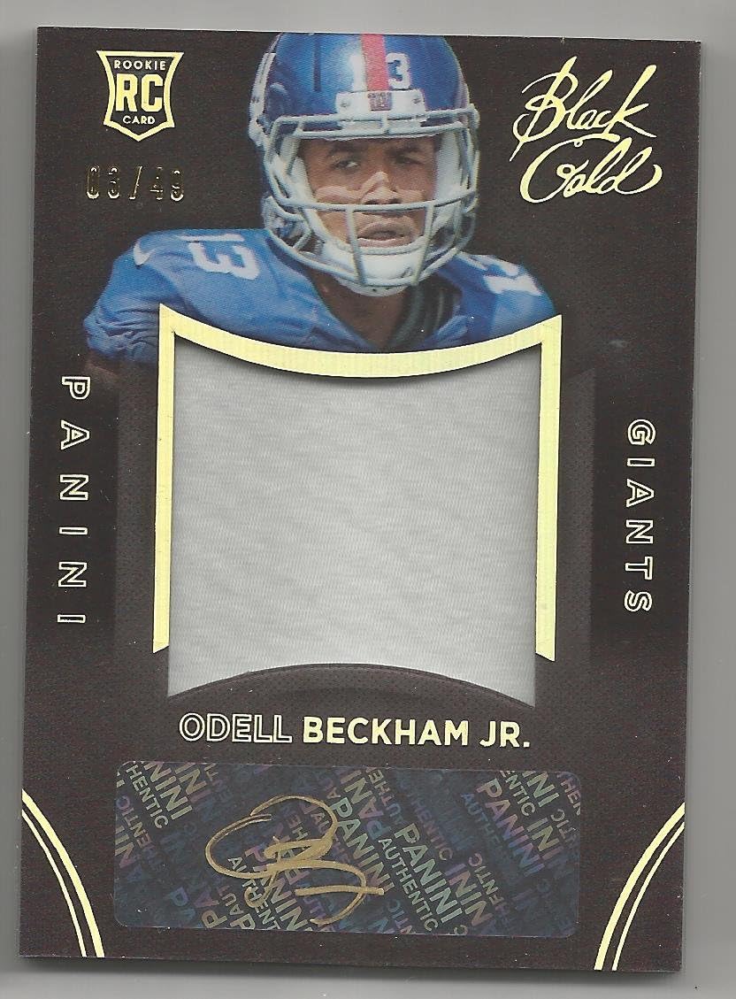 Amazon.com: 2014 Panini Black Football Odell Beckham Jr. Autograph ...