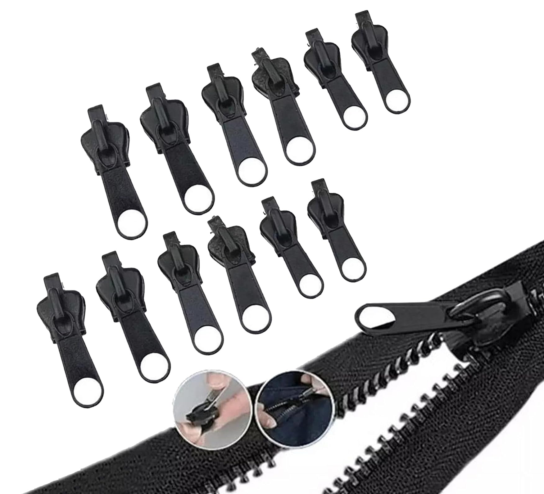 Amazon.com: Replacement Zipper Pull - 12pcs, Black Universal Instant ...