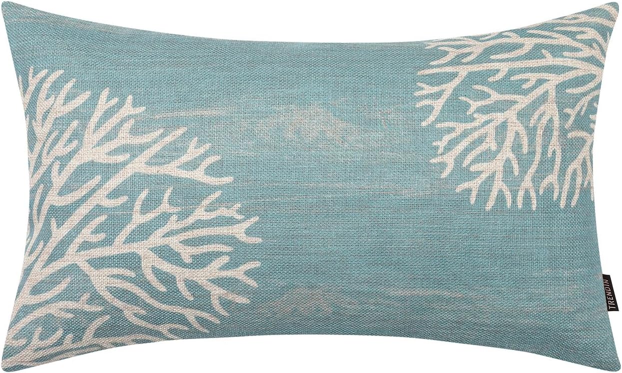 Amazon.com: TRENDIN Coral Couch Pillow Cover 12X20 Sea Marine Decor ...