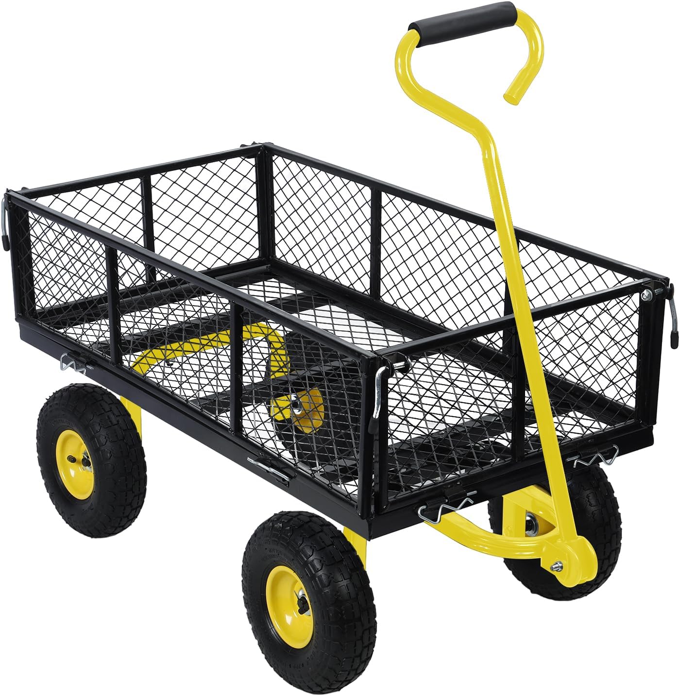Amazon.com: 880 lbs Steel Garden Cart, Heavy Duty Garden Wagon Cart ...