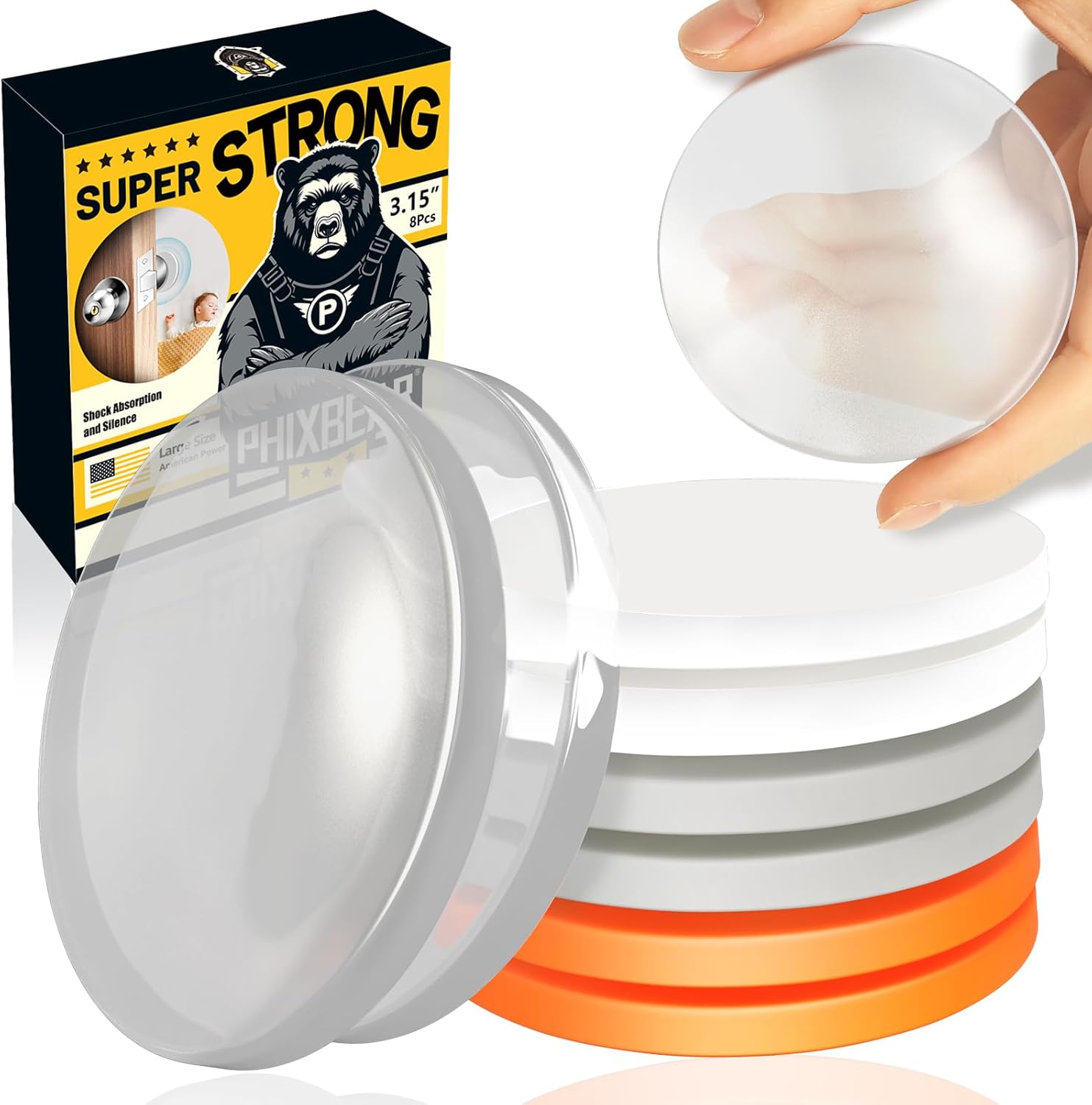 Amazon.com: PHIXBEAR Door Handle Stopper - Large 3.15" (8 PCS) - Door ...