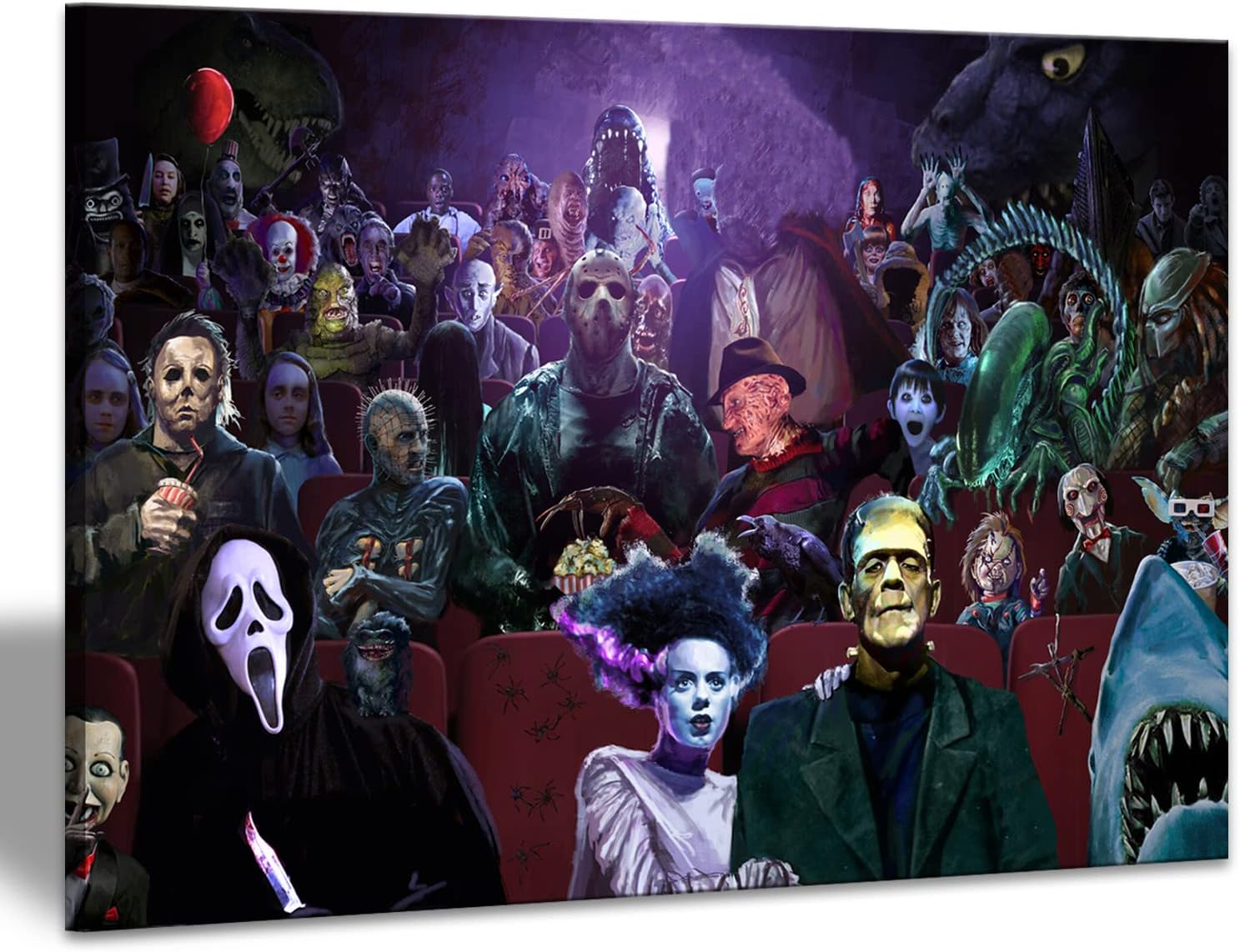 Amazon.com: YASOJUN Horror Movies Canvas Poster Wall Art Framed,Modern ...