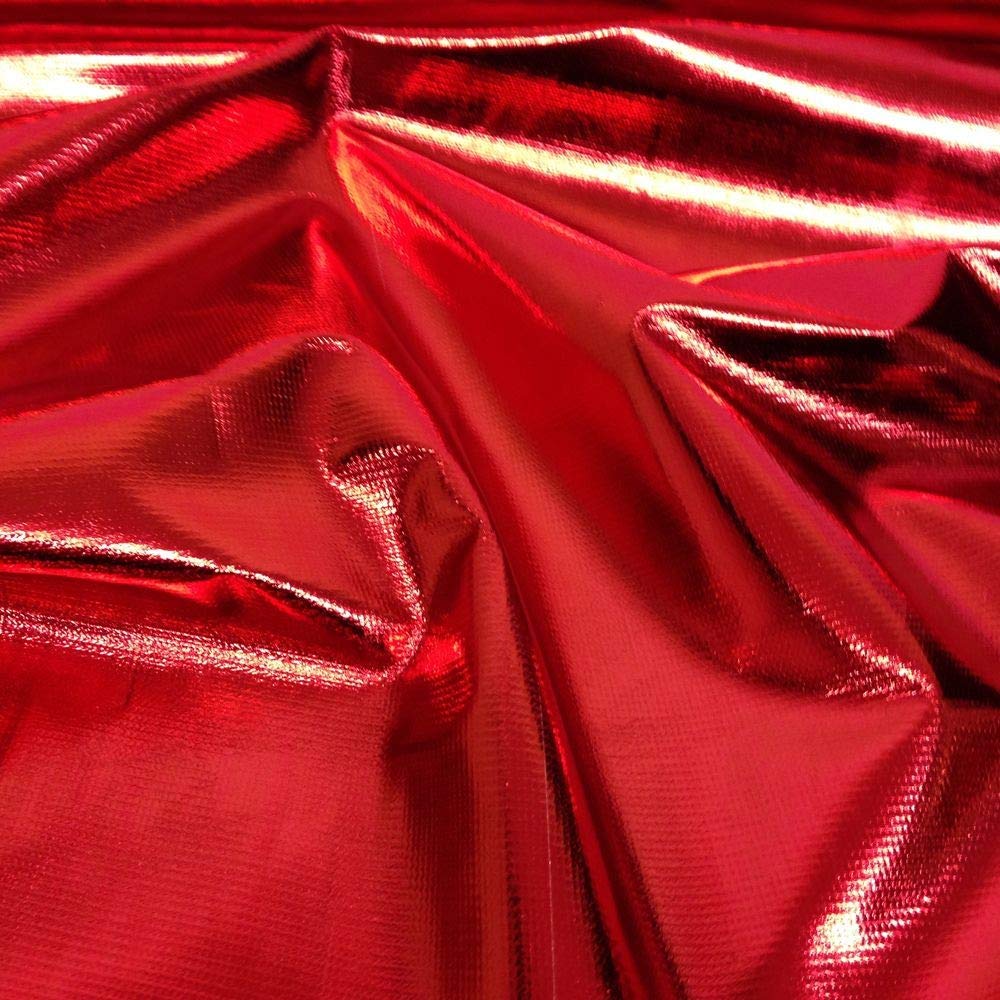 Red 1 Metre - South Korean Metallic Tricot Lame Fabric Dancewear ...