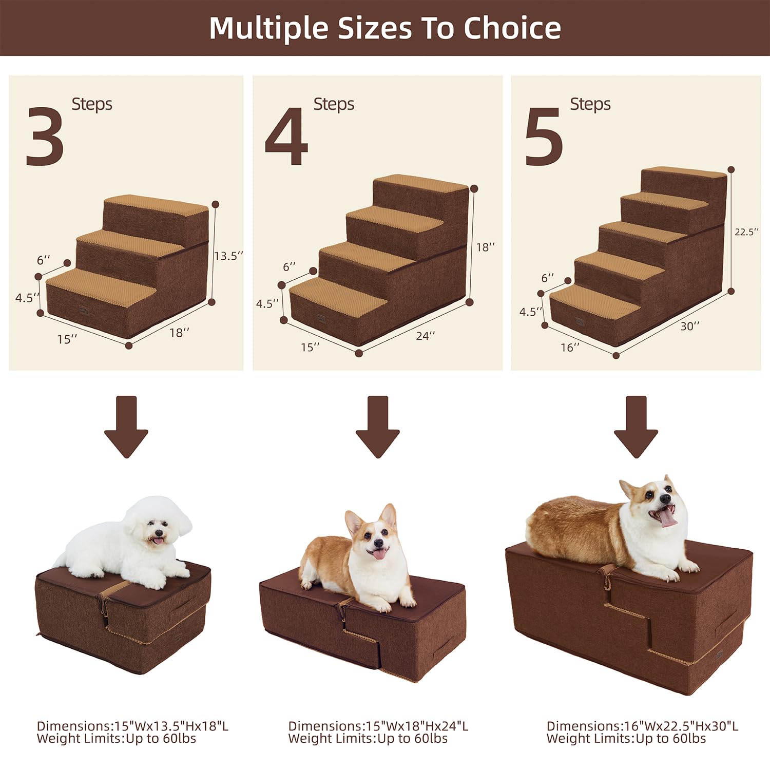 Snapklik.com : Pettycare Dog Stairs For Small Dogs - Foam Pet Steps For ...