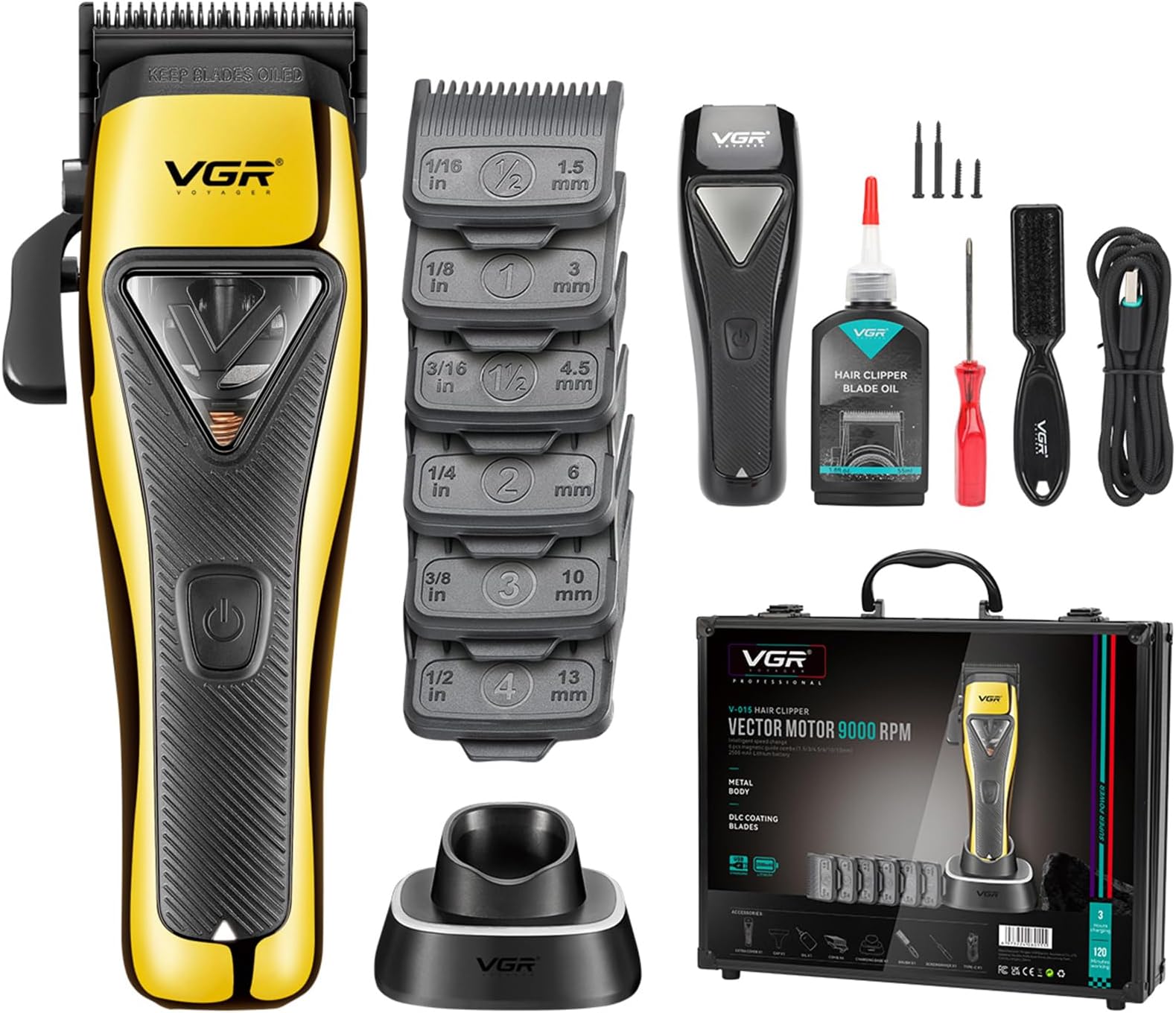 Amazon.com: VGR Professional Hair Trimmer Hair Clippers for Men, Cordless Barber Clippers and ...