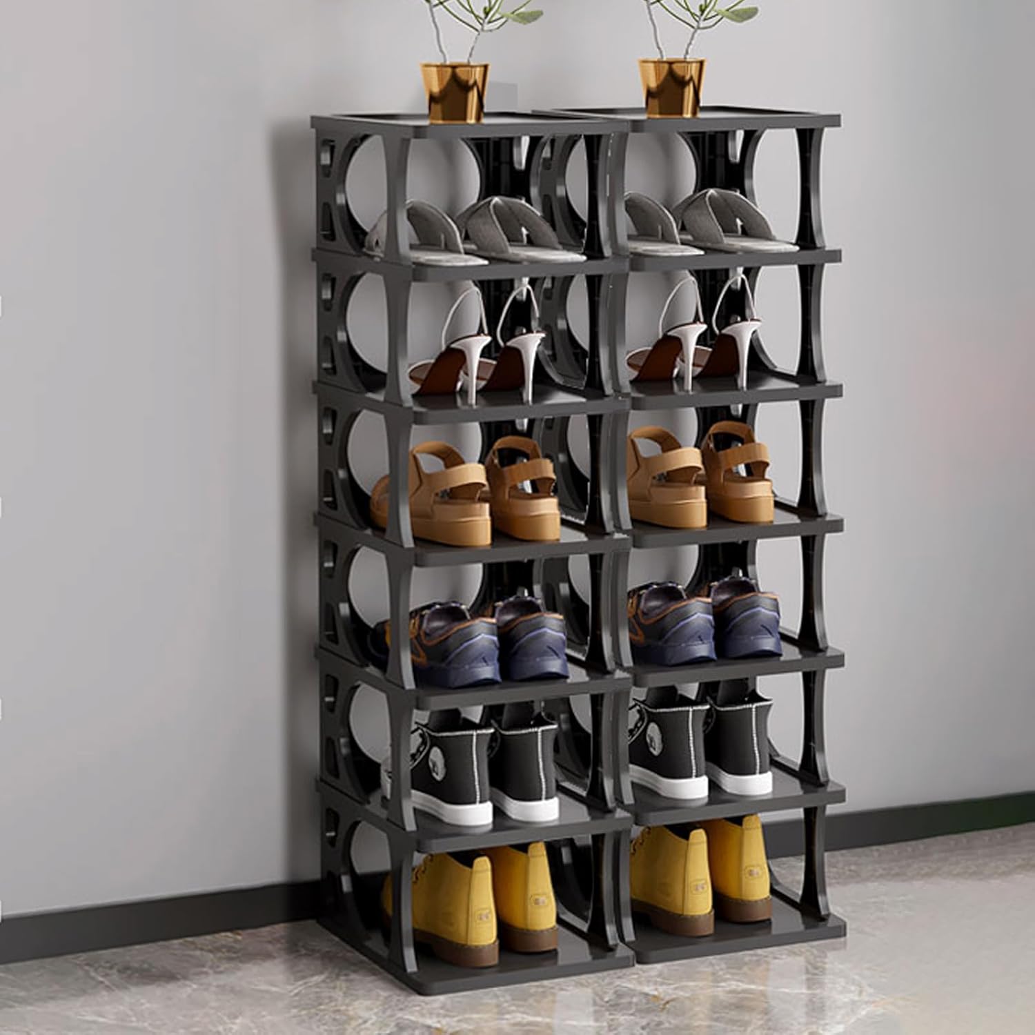 Amazon.com: Jollebone Upgraded 14 Tier Shoe Storage, Flexible ...