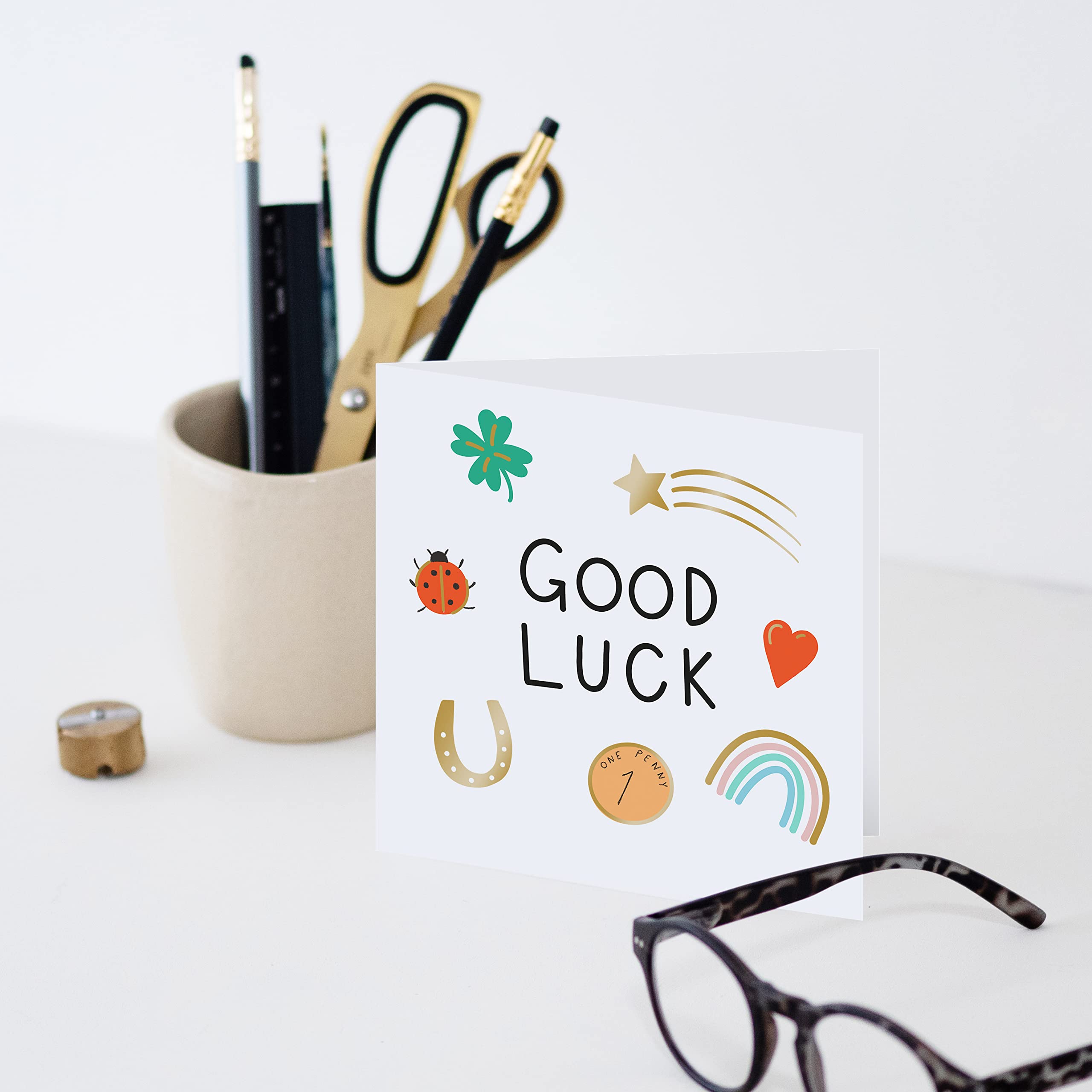 Symboles De Bonne Chance Bonne Chance Card Etsy UK