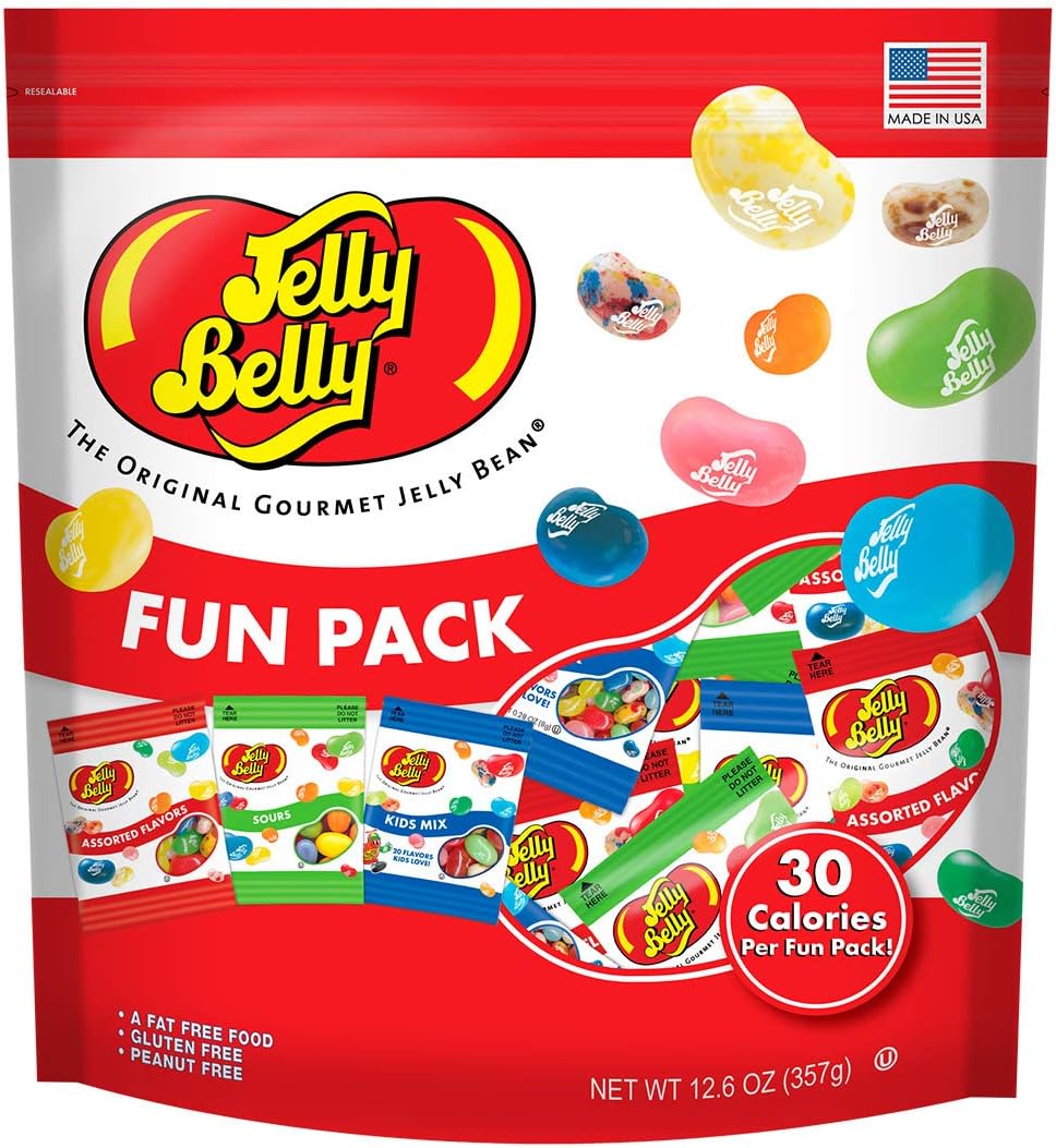 Amazon.com : Jelly Belly Jelly Beans Fun Pack - Assorted, Sours, and ...