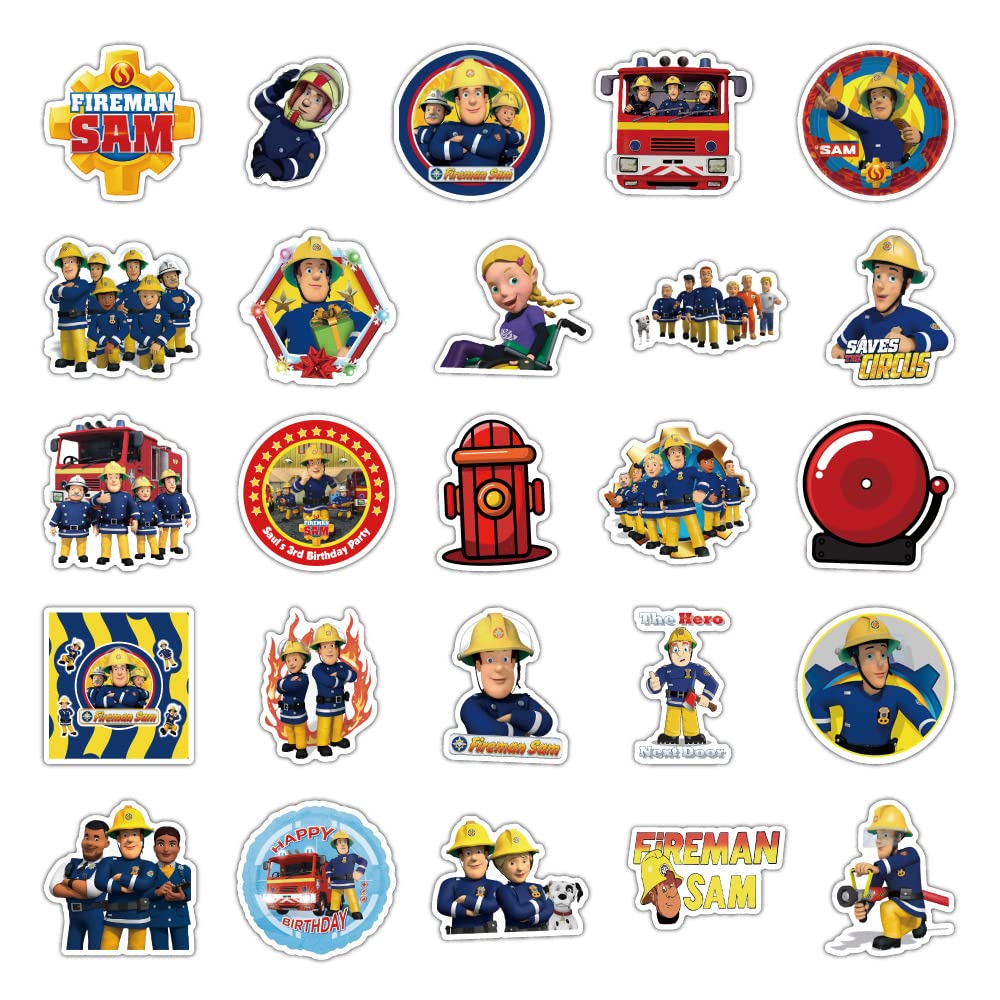 Coole Brandweerman Stickers Stickers Brandweer Cartoon Scene Met
