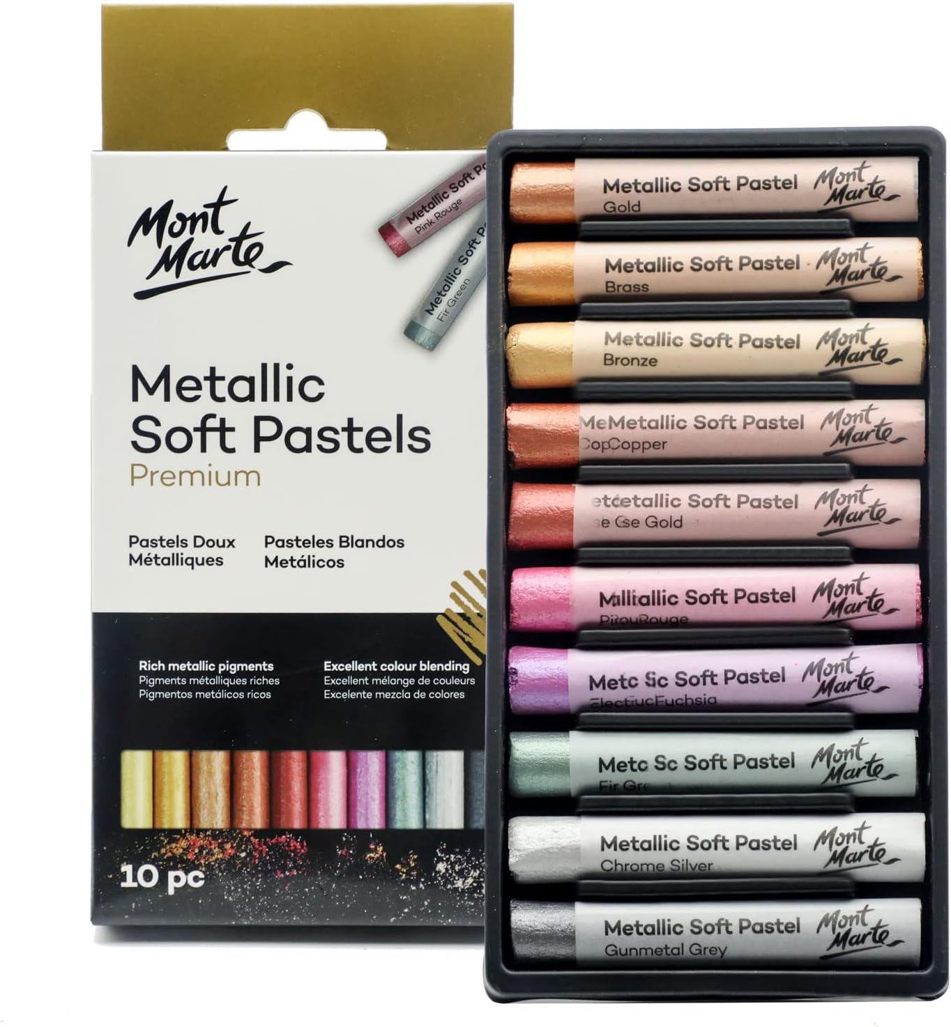 Mont Marte Metallic Soft Pastels 10pc : Amazon.co.uk: Home & Kitchen