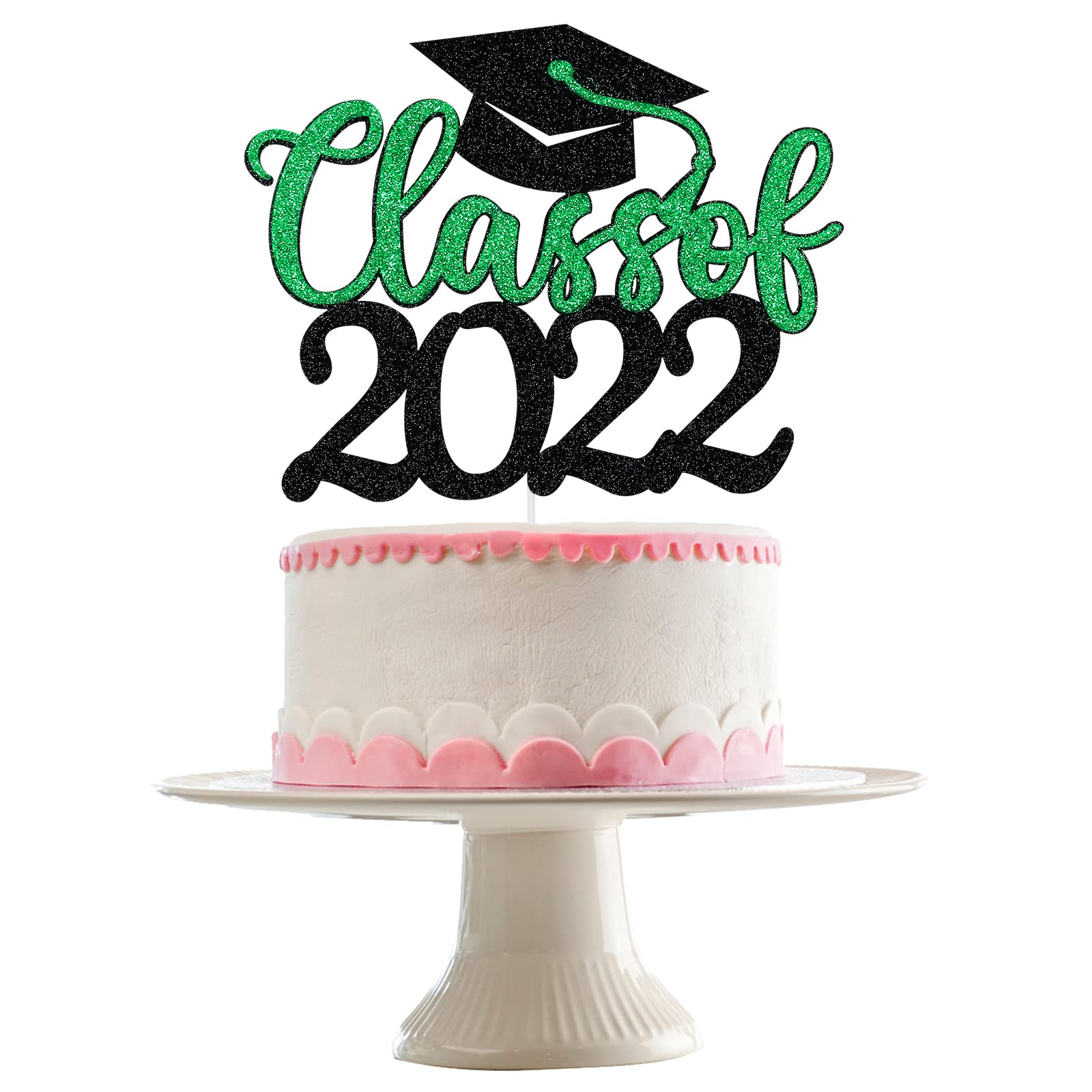 Buy Class of 2022 Cake Topper Green and Black Glitter- Green Graduation ...