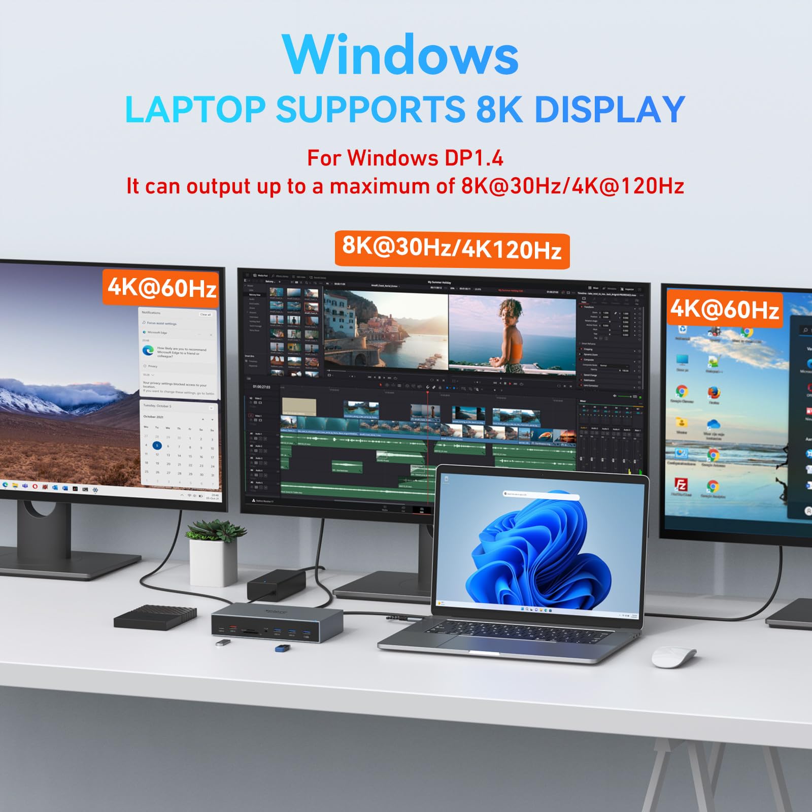 Snapklik.com : Displaylink Docking Station 3 Monitors Dual Triple ...