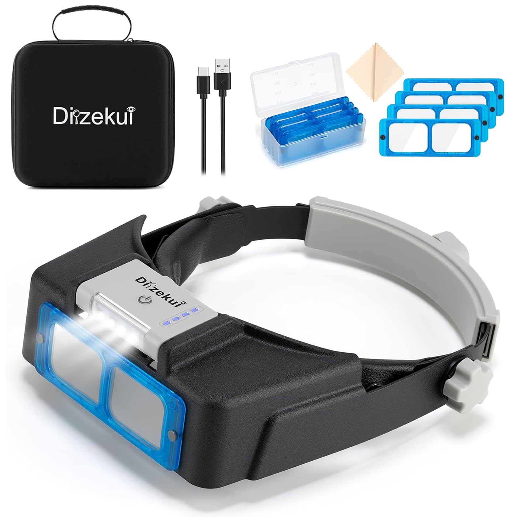 Amazon.com: Dilzekui Magnifying Glass with Light 1.5X to 3.5X ...