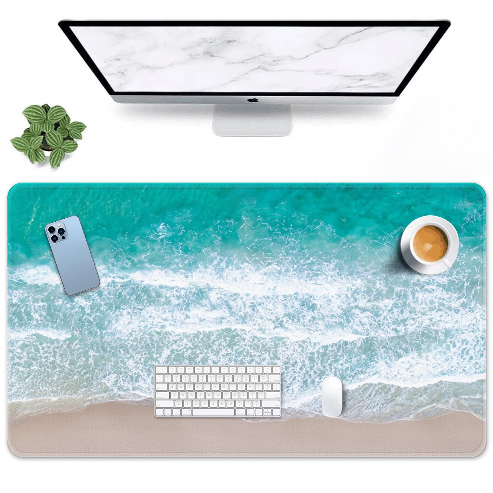 Amazon.com: Britimes Large Gaming Mouse Pad Beach Non-Slip Desk Pad ...