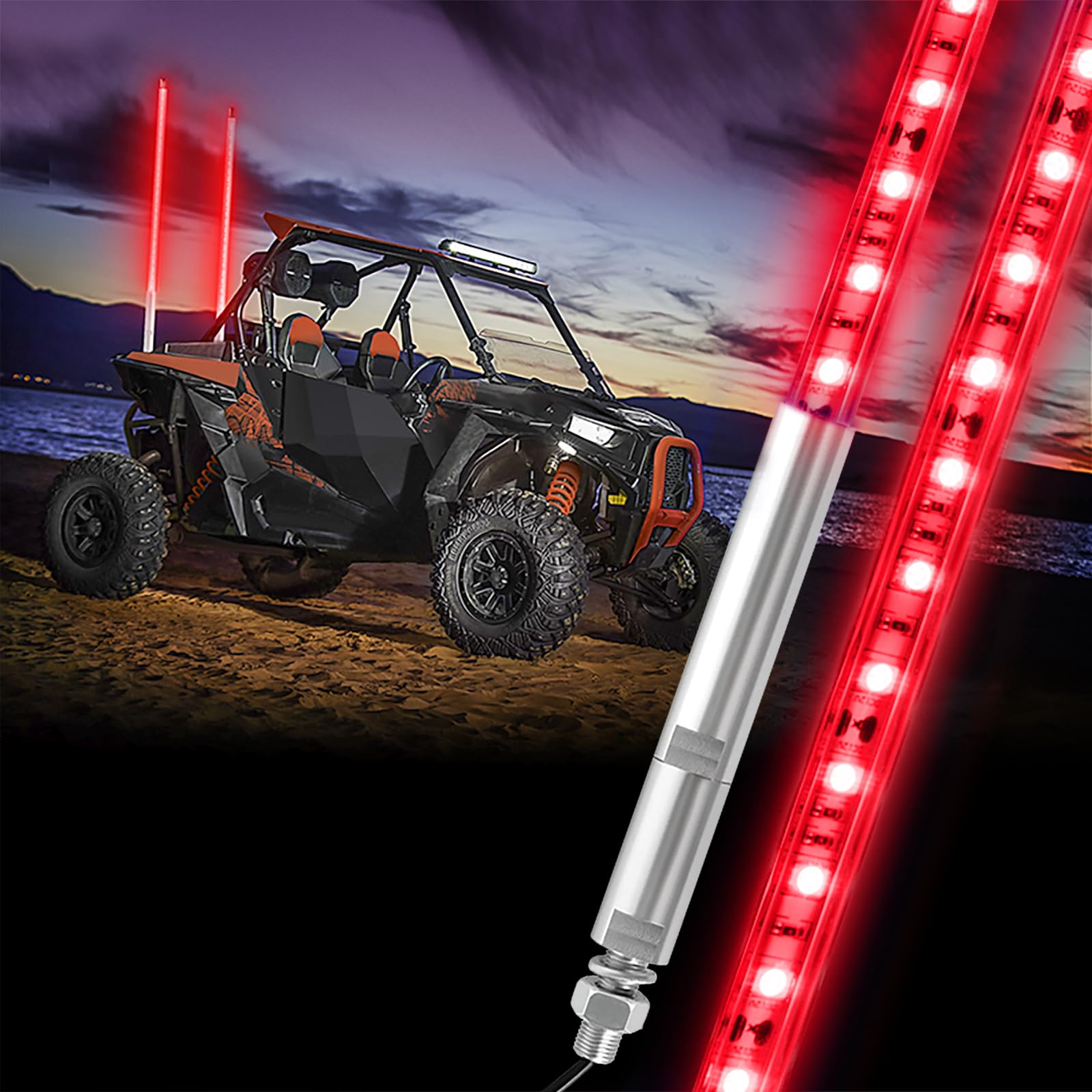 3ft Led Light Whip Aaiwa Led Whip Lights For Atv | Desertcart KUWAIT