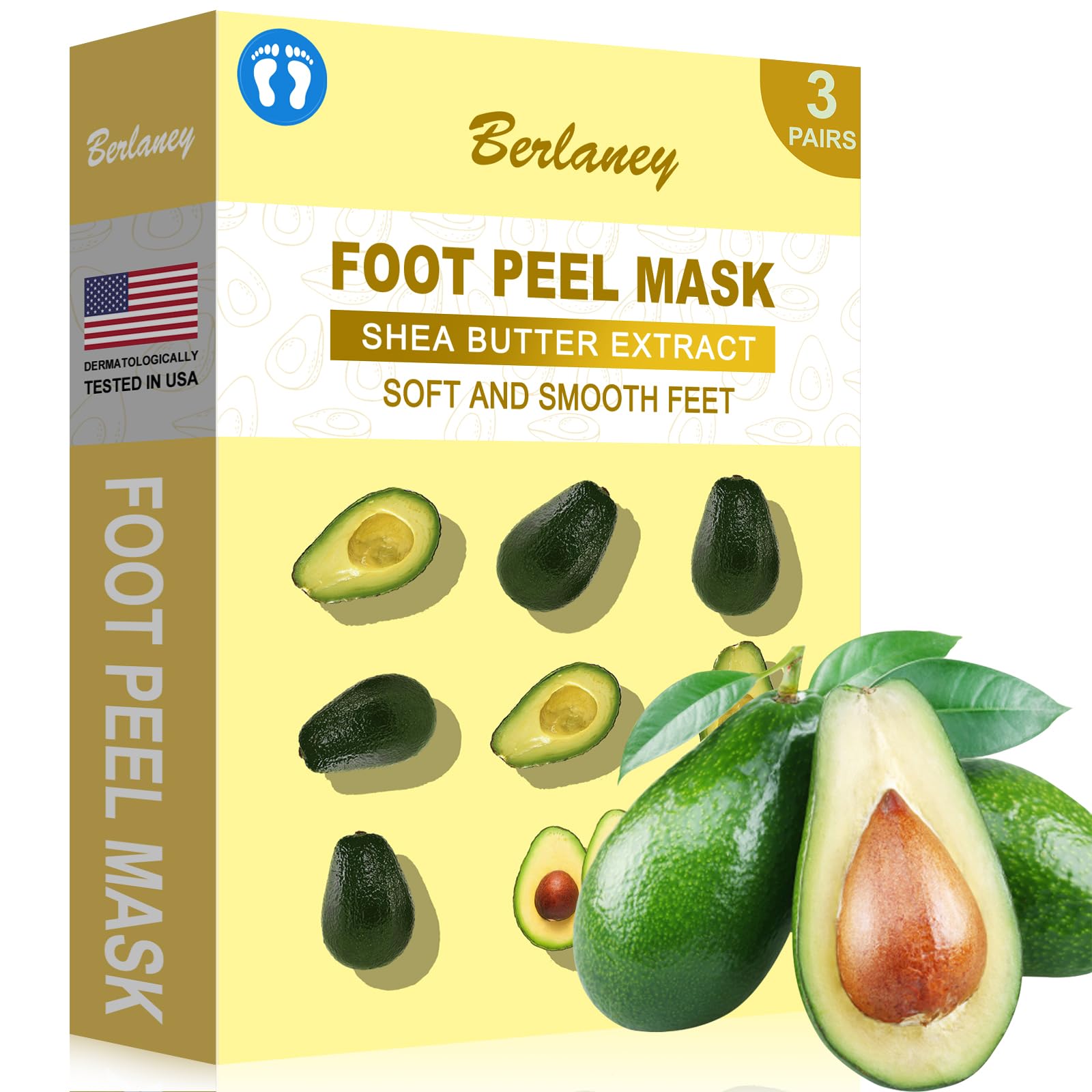 Amazon.com: Berlaney Foot Peeling Mask for Dry Cracked Feet(3 Pairs ...