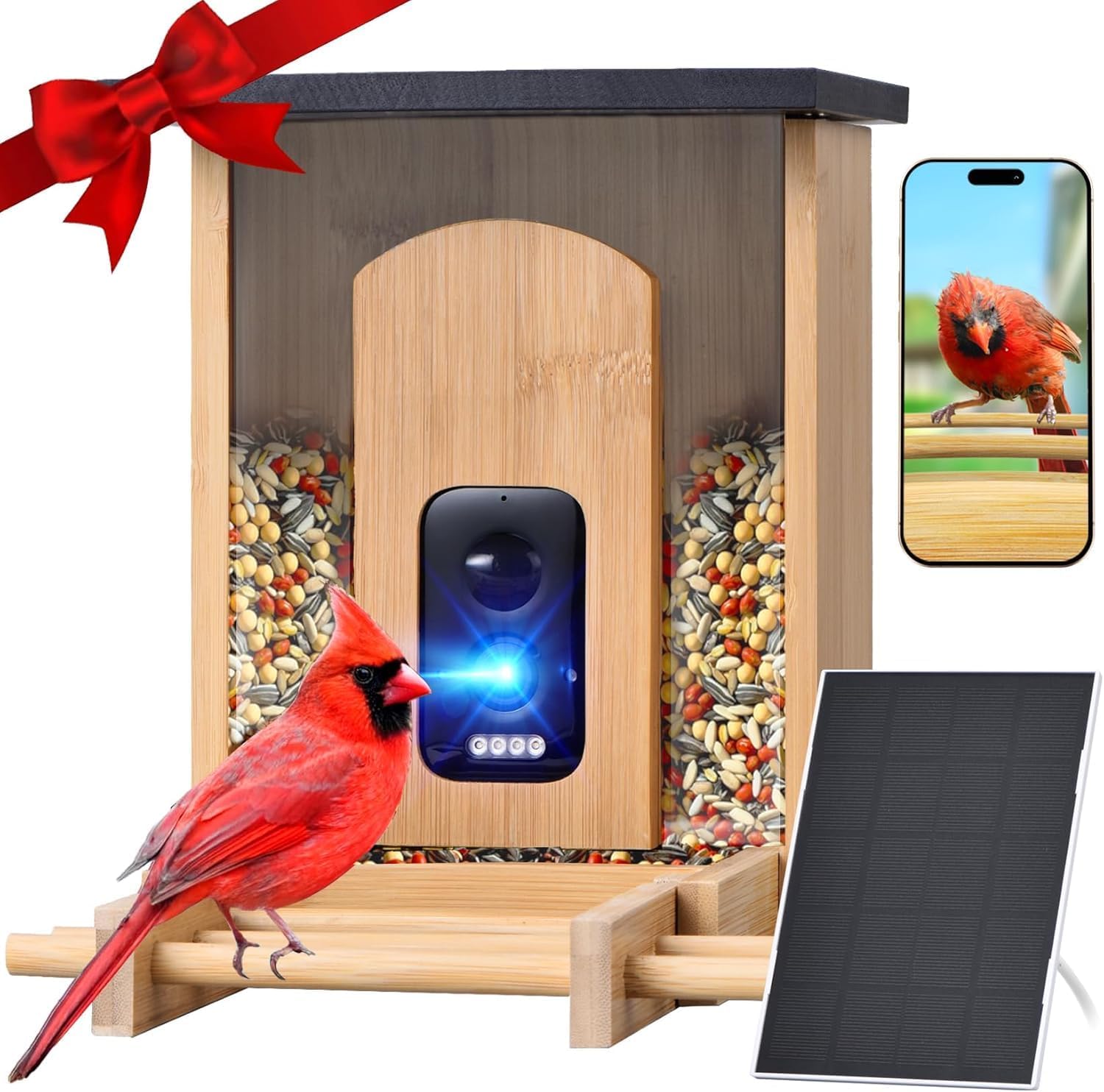 Camera Bird Feeder,Smart Bird Feeder with Camera,High-End Bamboo Birds ...