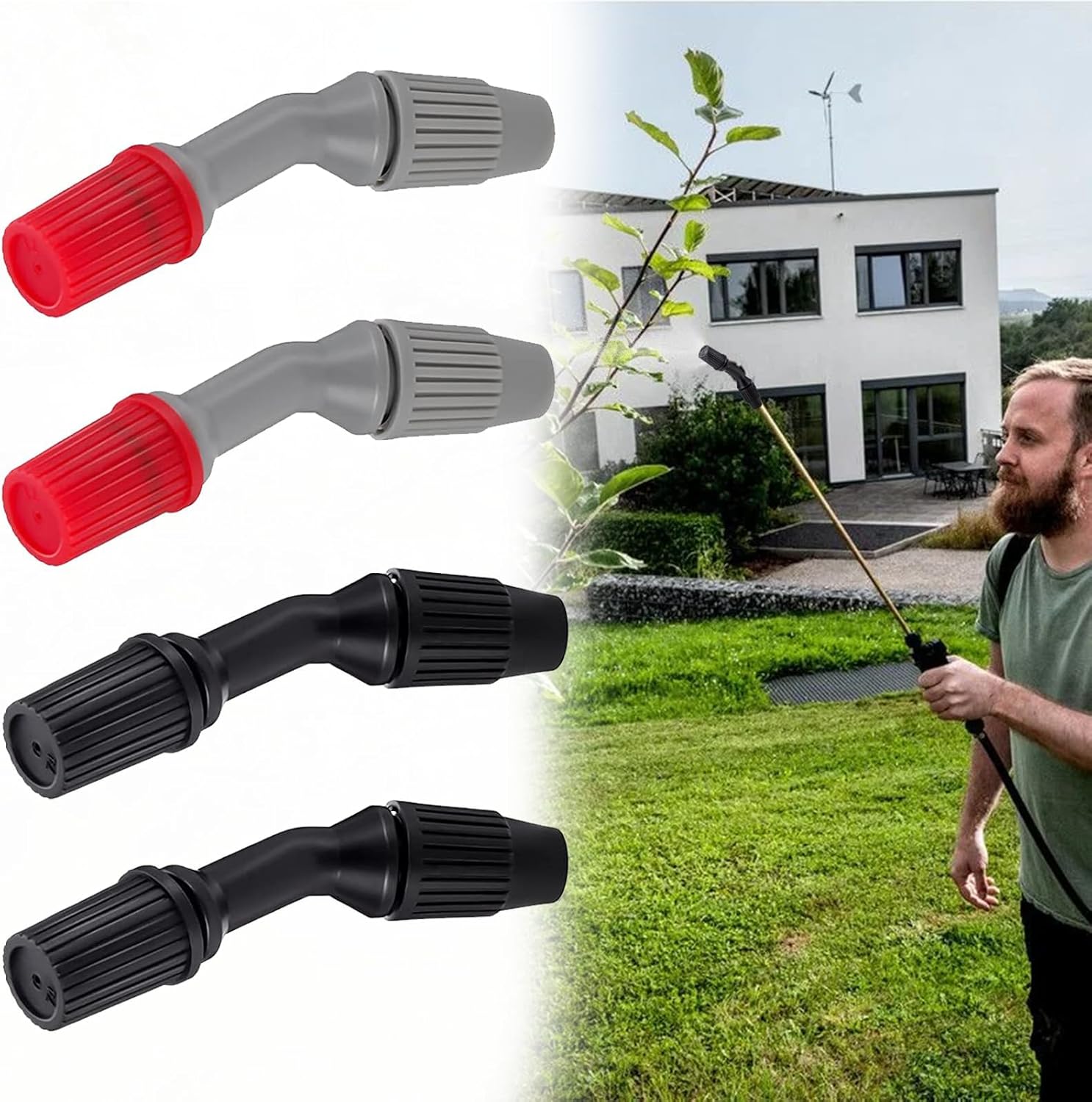 4Pcs Knapsack Sprayer Nozzles Set Adjustable Design Cone Spare Parts ...