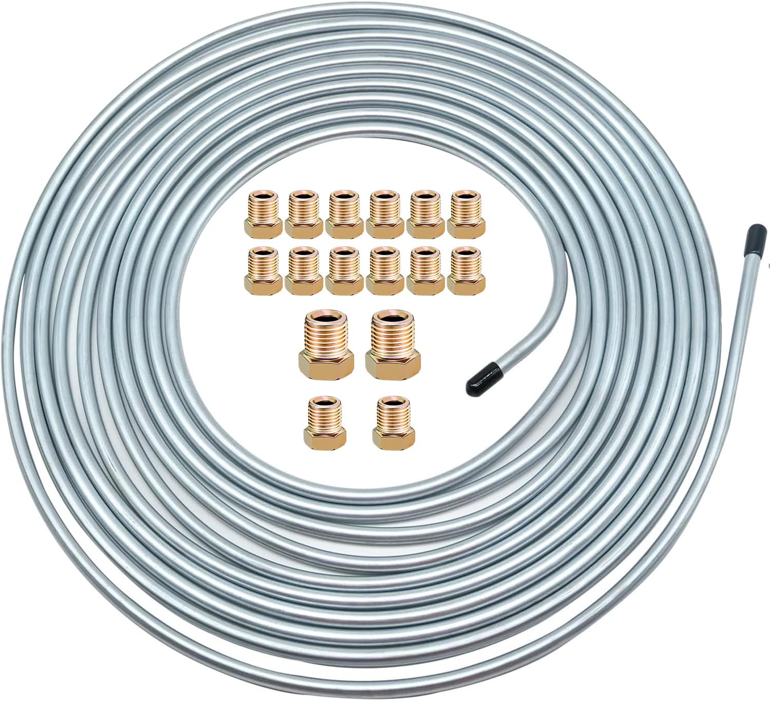 Amazon.com: Brake Line Tubing Kit 25 Ft. 3/16" OD Flexible Zinc Coated ...