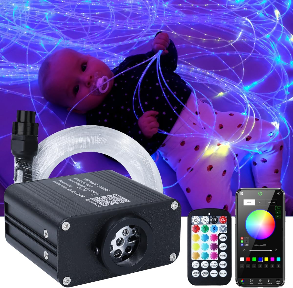 Callsky Sensory Lights 16W Fiber Optic Curtain Lights for Sensory Room ...