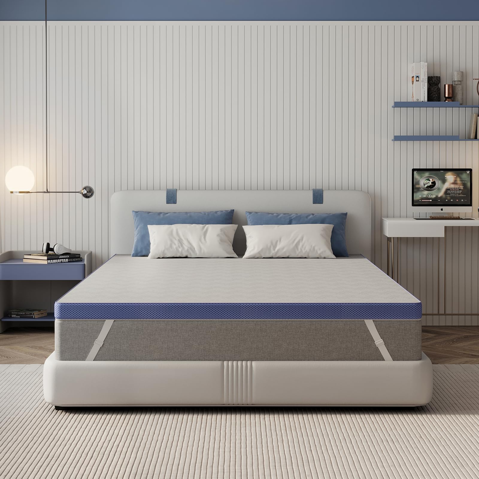 Amazon.com: Susalt 3 Inch Full Mattress Topper, Cooling Gel Memory Foam ...