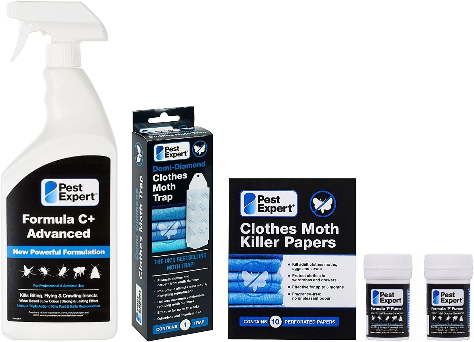 Clothes Moth Killer Spray 1ltr and Moth Killer Smoke Bombs Twinpack 3 ...