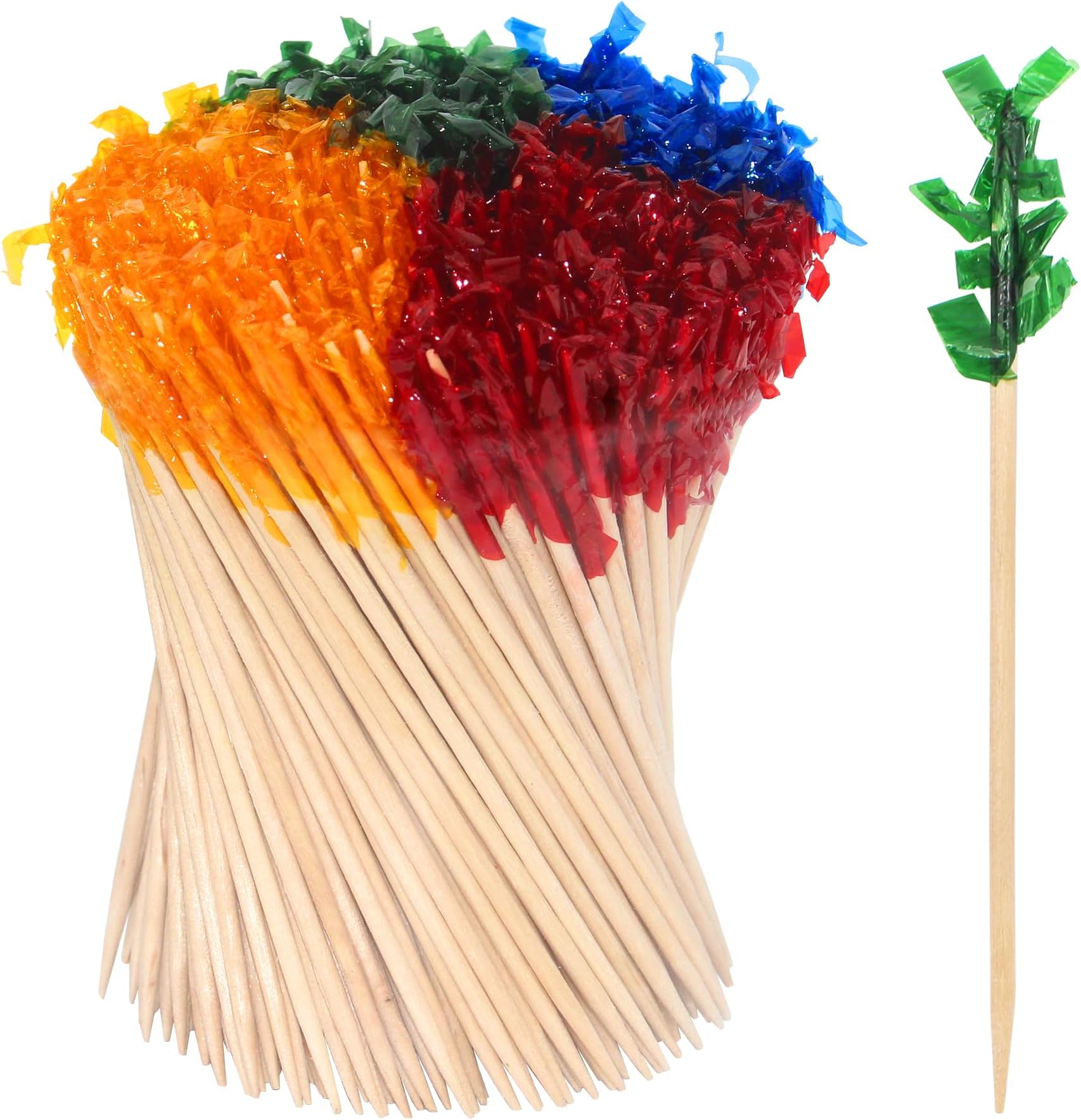 Amazon.com | 4000 Pcs Cocktail Picks Sticks Frill Toothpicks for ...