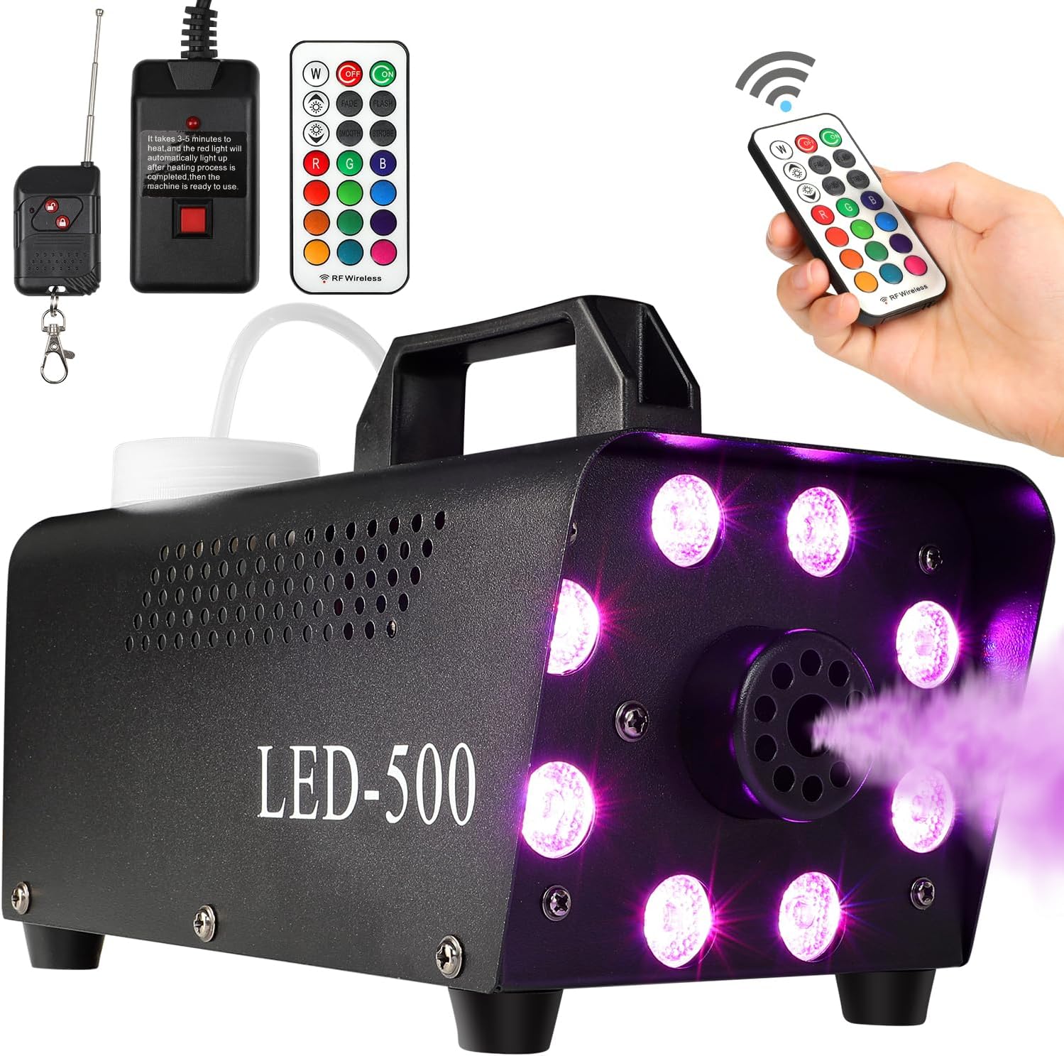 Amazon.com: Upgraded Fog Machine Smoke Machine with 13 Colorful 8 Led ...