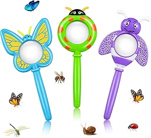Amazon.com: 3Pcs Bug Magnifier for Kids, Handheld Butterfly Bee Ladybug ...