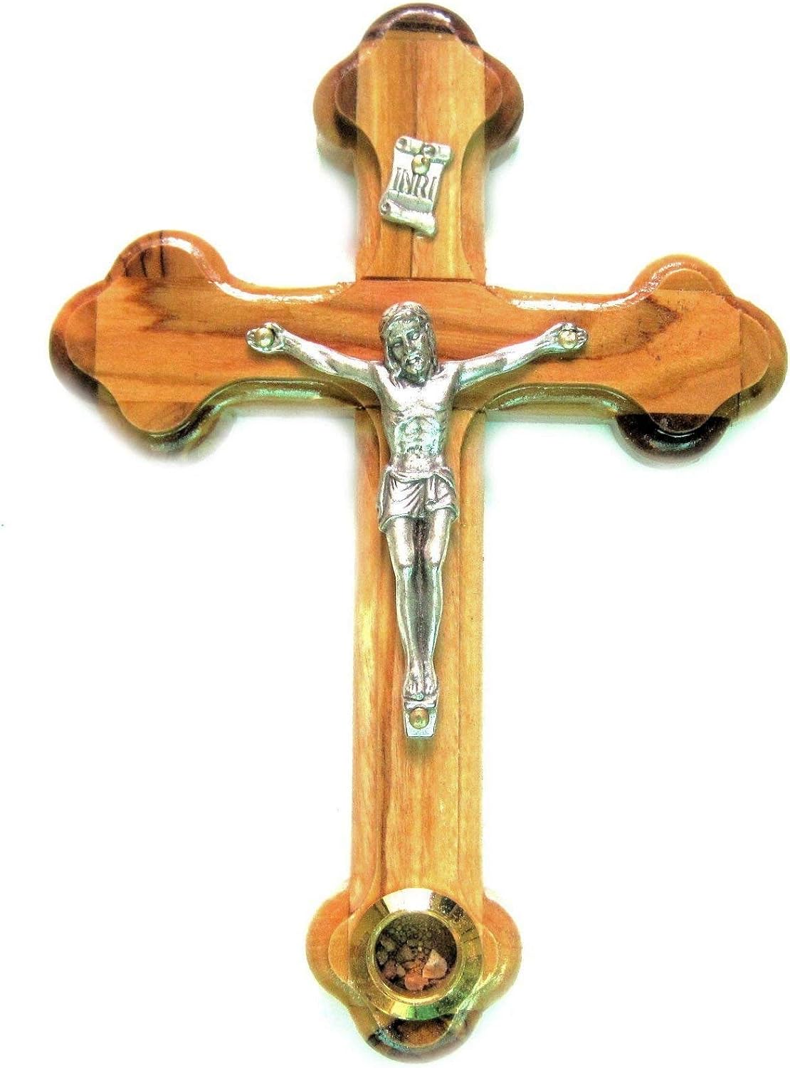 Amazon.com: Hand Carved Holy Land "Four Stations" Olive Wood Classic ...