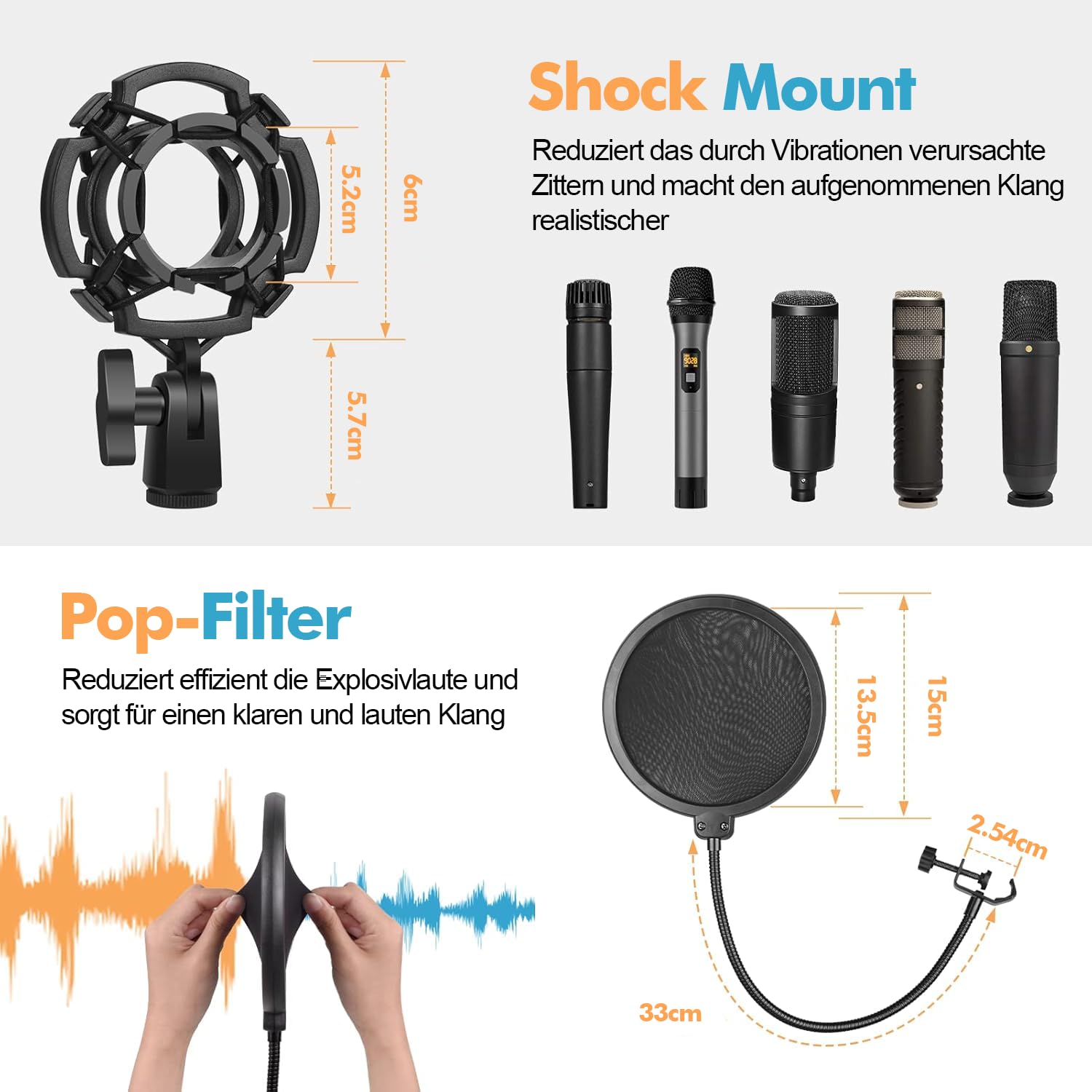 Mic Stand, Universal Floor Microphone Stand for Singing, Weighted Round ...