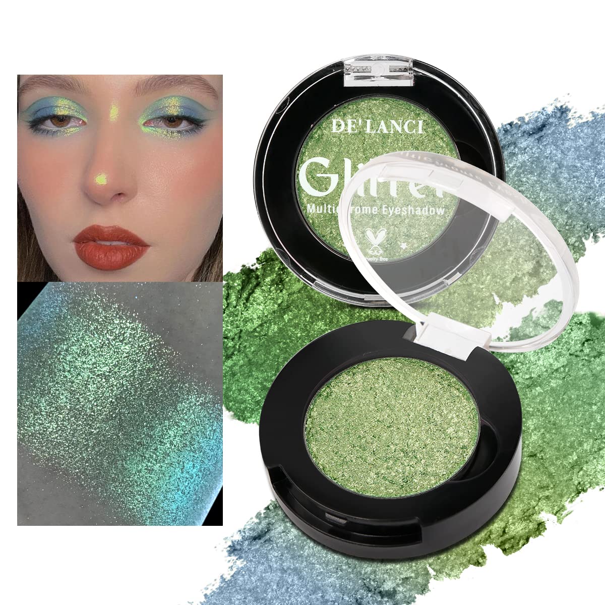 Amazon.com: Shimmer Eyeshadow for Brown Eyes to Blend Evenly, DE'LANCI ...