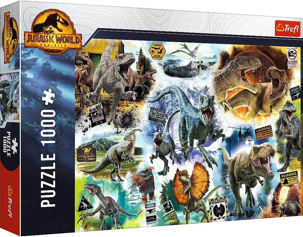 Trefl Jurassic World: Dominion Tracking Dinosaurs - 1000 Piece Jigsaw ...